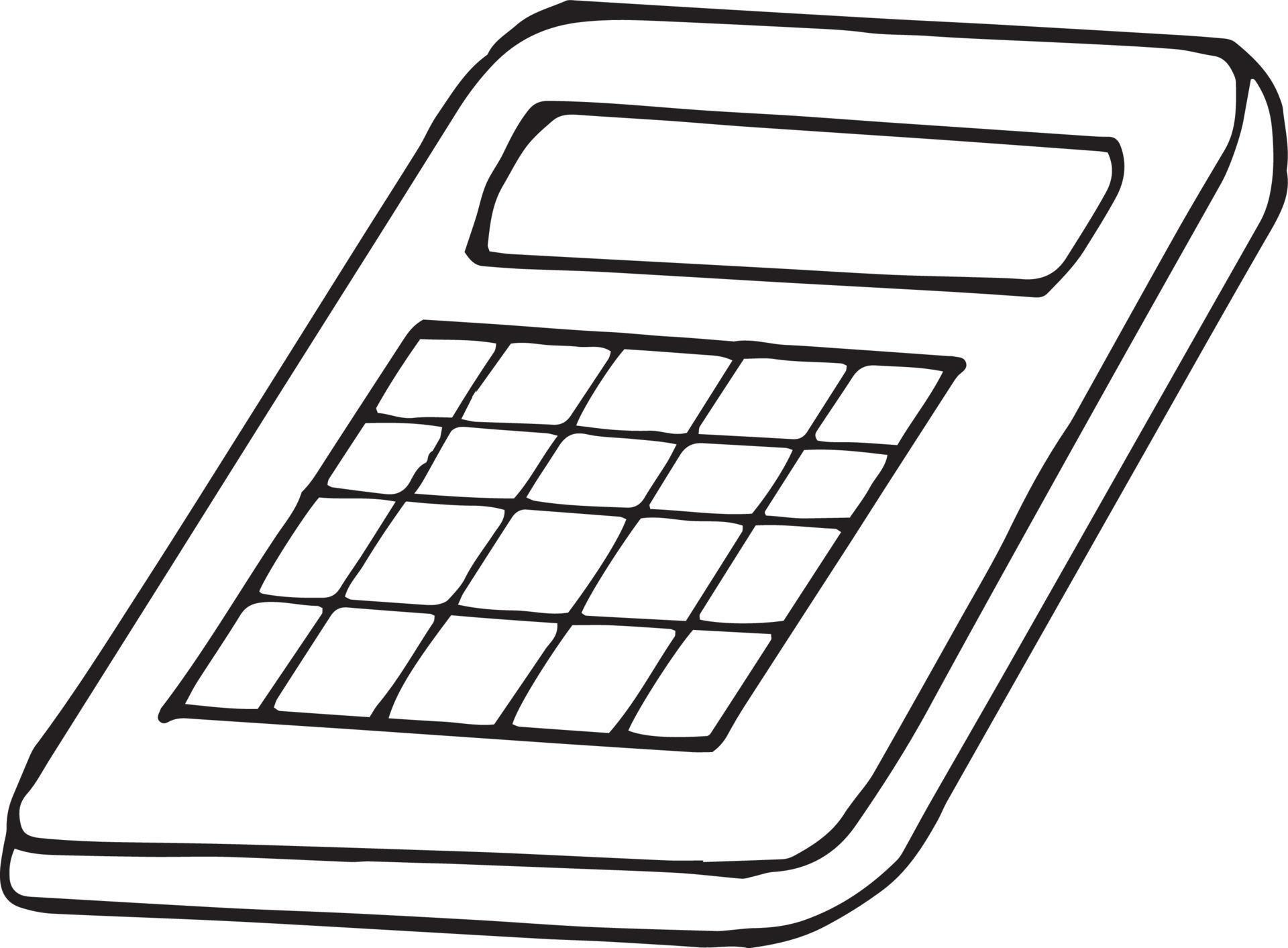 calculator hand drawn in doodle style. , scandinavian, monochrome. single element for design ...
