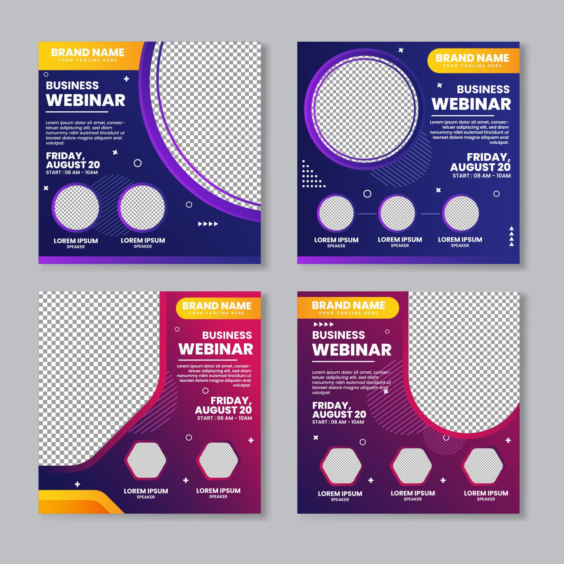 Gradient Webinar Social Media Post Template 9890603 Vector Art at Vecteezy