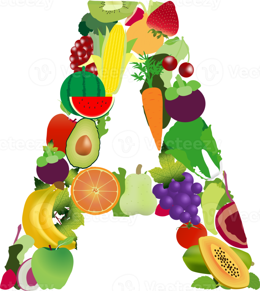 Letras Do Alfabeto De Frutas E Legumes 9897926 Png