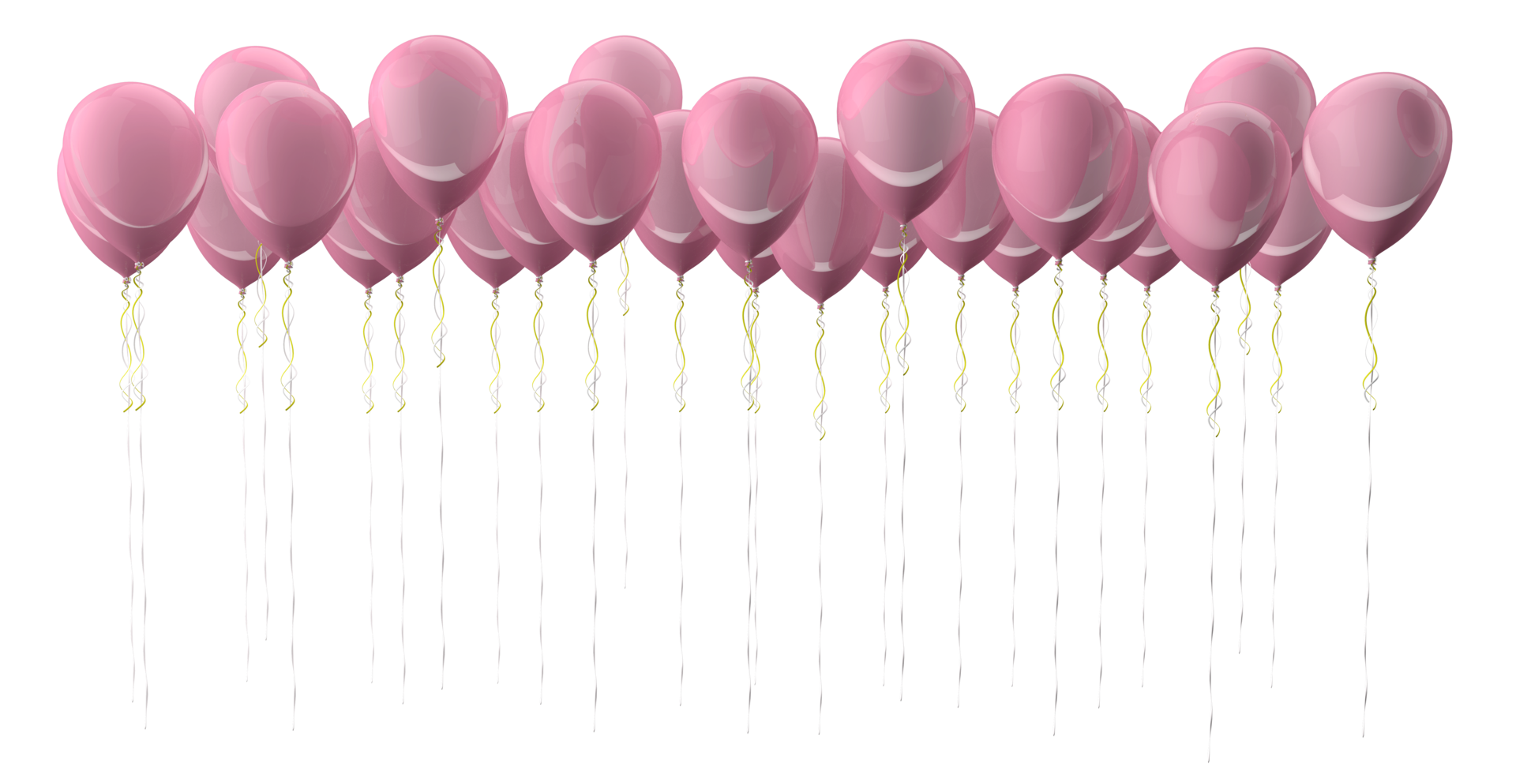 Pink Balloons Group Isolated On Out Background 9898854 Png