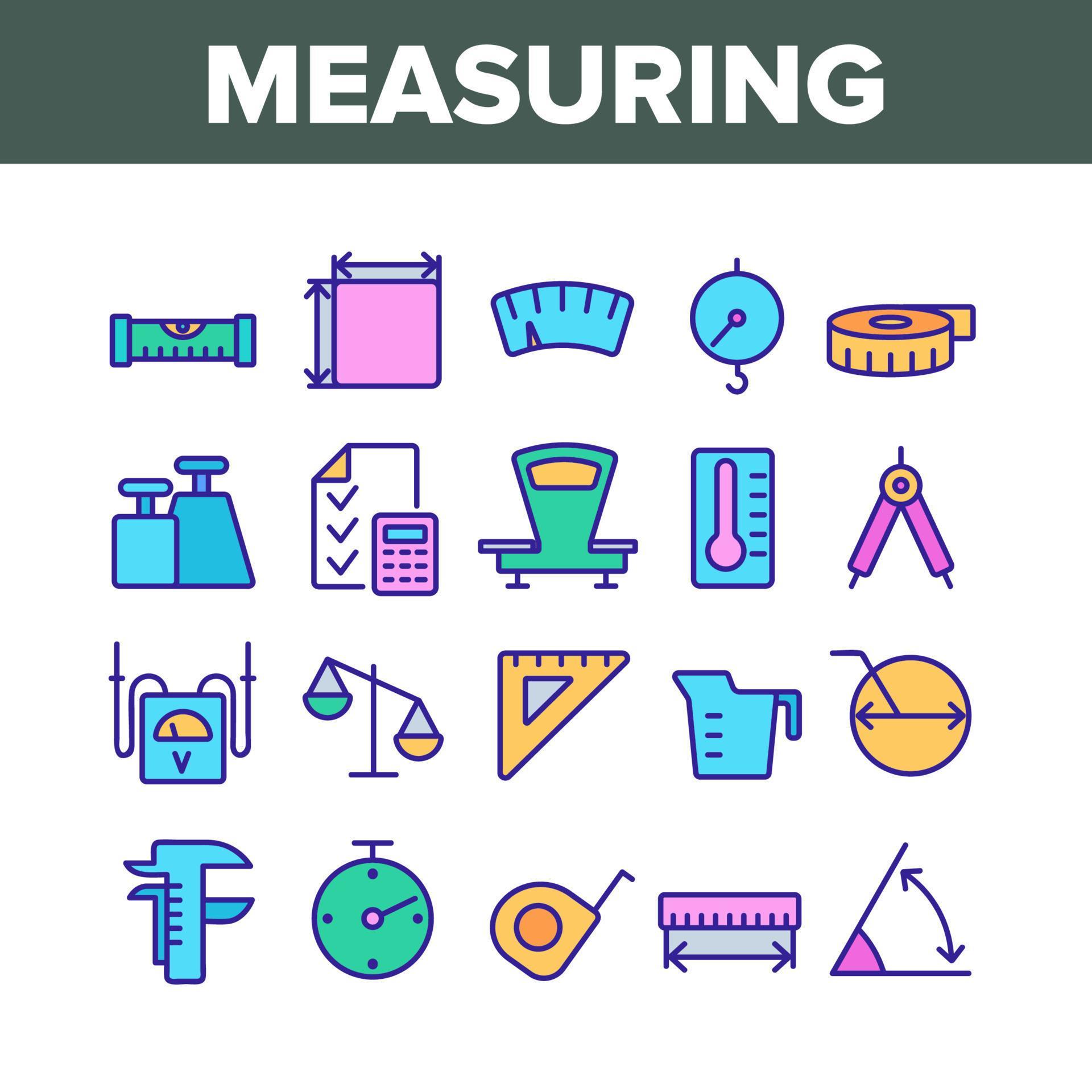 Measuring Equipment Collection Icons Set Vector 9902416 Vector Art at ...
