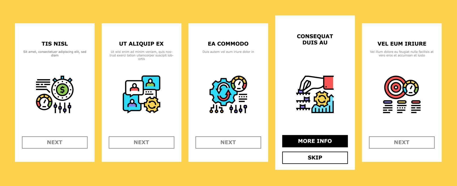 Optimize Operations Onboarding Icons Set Vector 9902504 Vector Art At Vecteezy