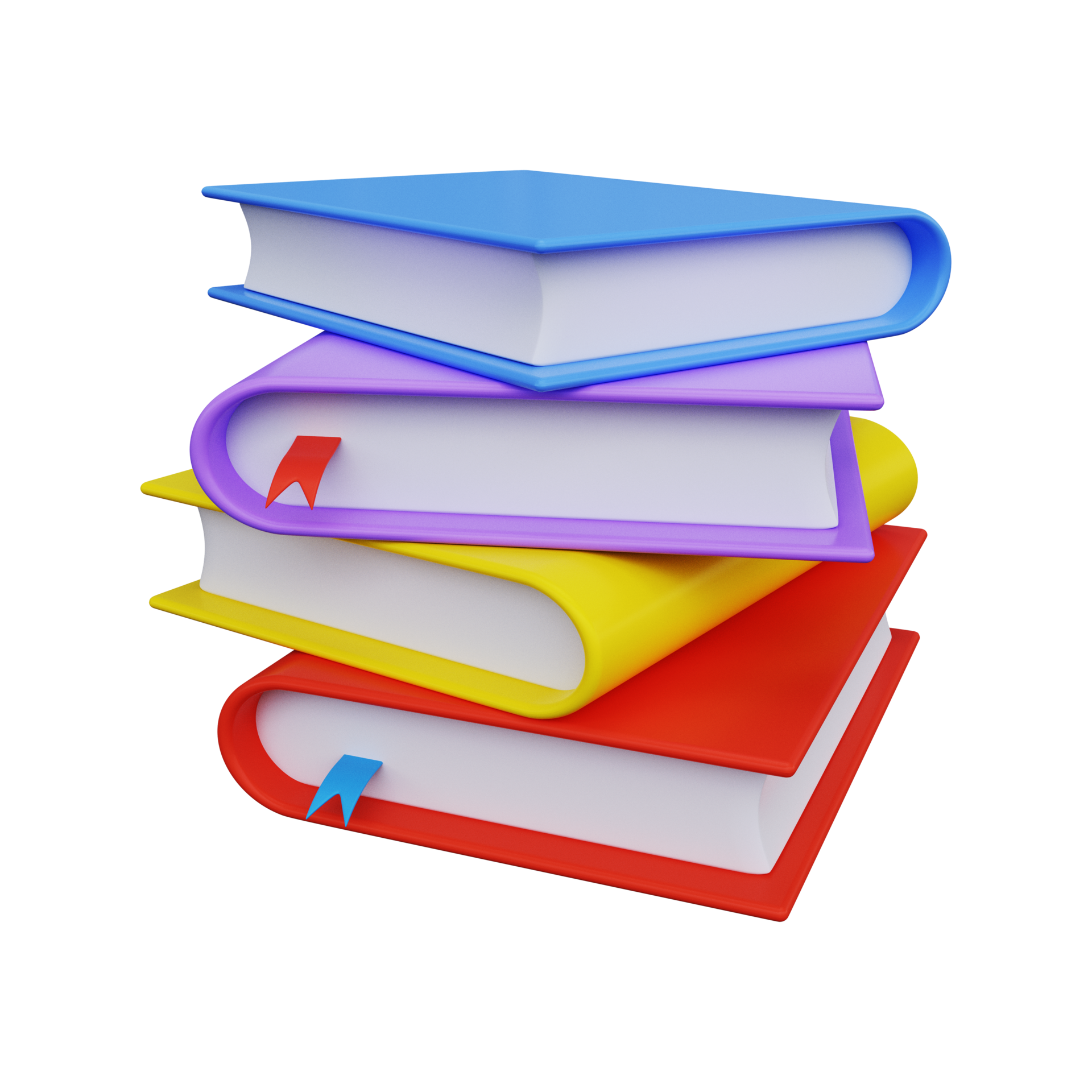 Pila De Libros De Colores Renderizado 3d 9902693 Png