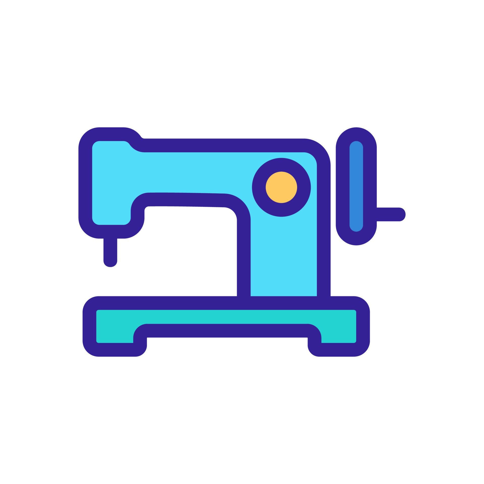Sewing Machine Icon Vector Isolated Contour Symbol Illustration