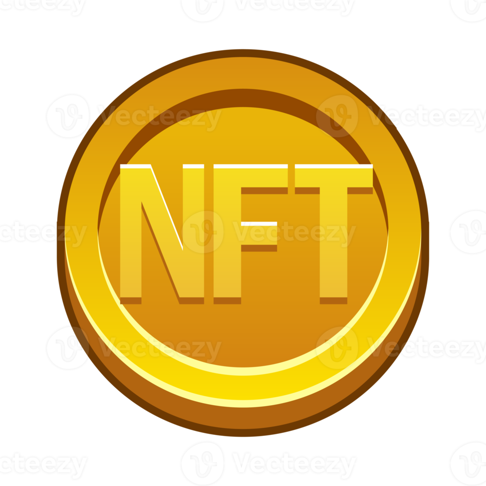crypto-monnaie, monnaie Internet nft-token du futur. pièce d'or nft 9903305 PNG