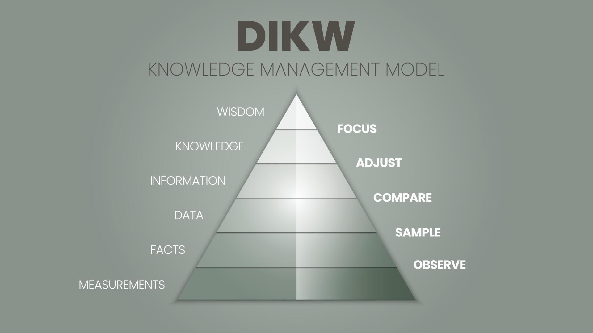A vector illustration of the DIKW hierarchy has wisdom, knowledge ...