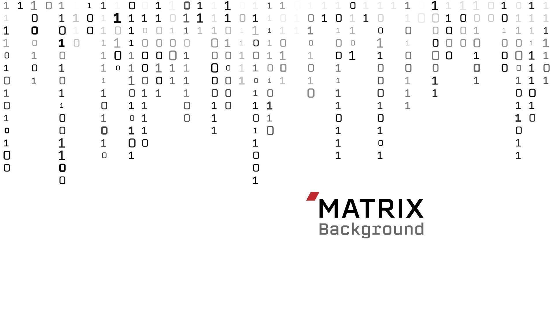 Matrix White Background Vector. Binary Digital Numberl 1 And 0. Data ...