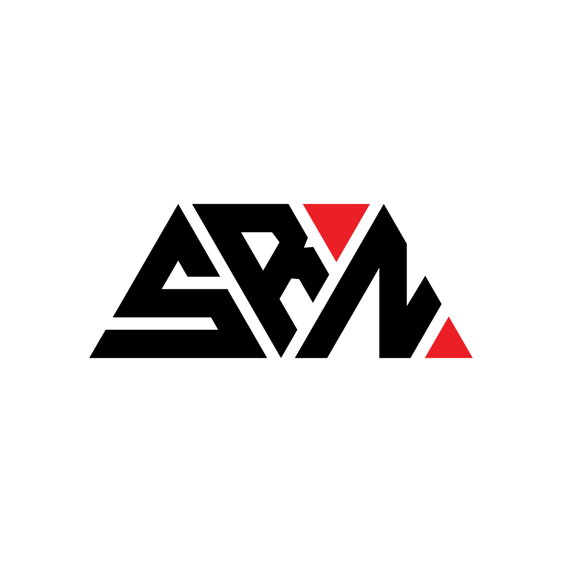 diseño de logotipo de letra de triángulo srn con forma de triángulo. monograma de diseño de ...