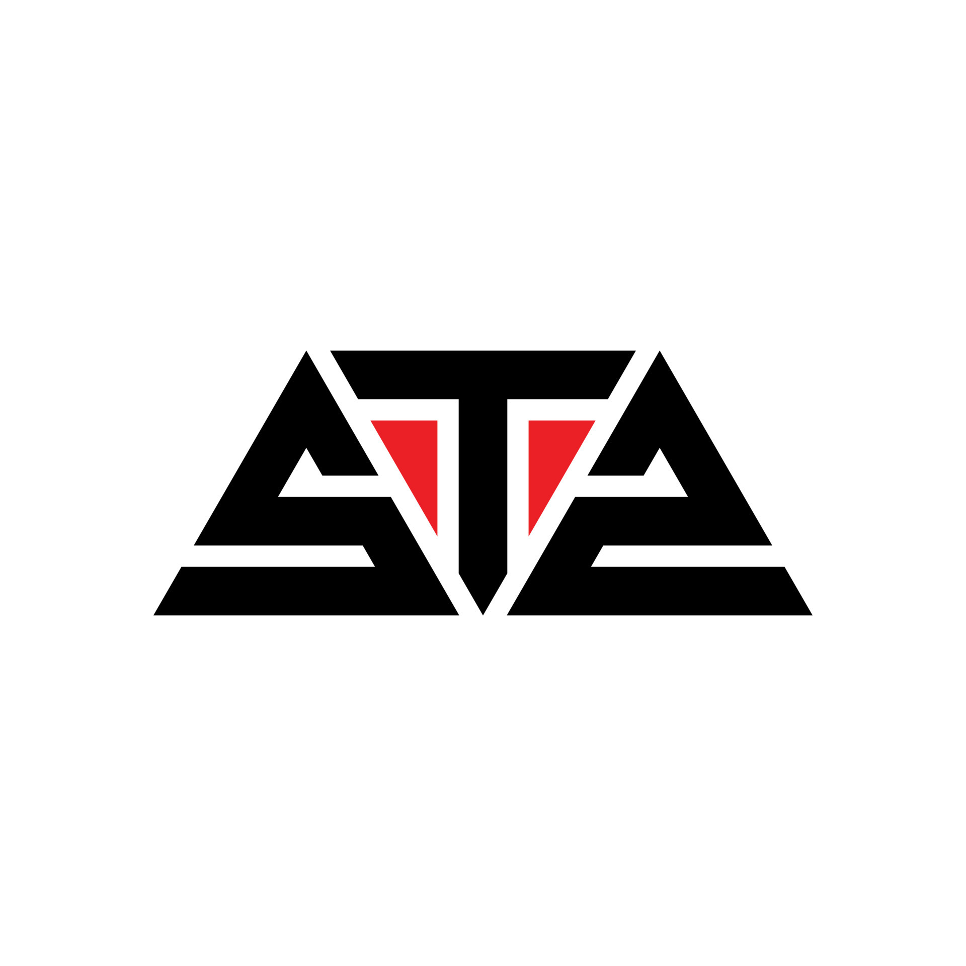 diseño de logotipo de letra de triángulo stz con forma de triángulo. monograma de diseño de ...