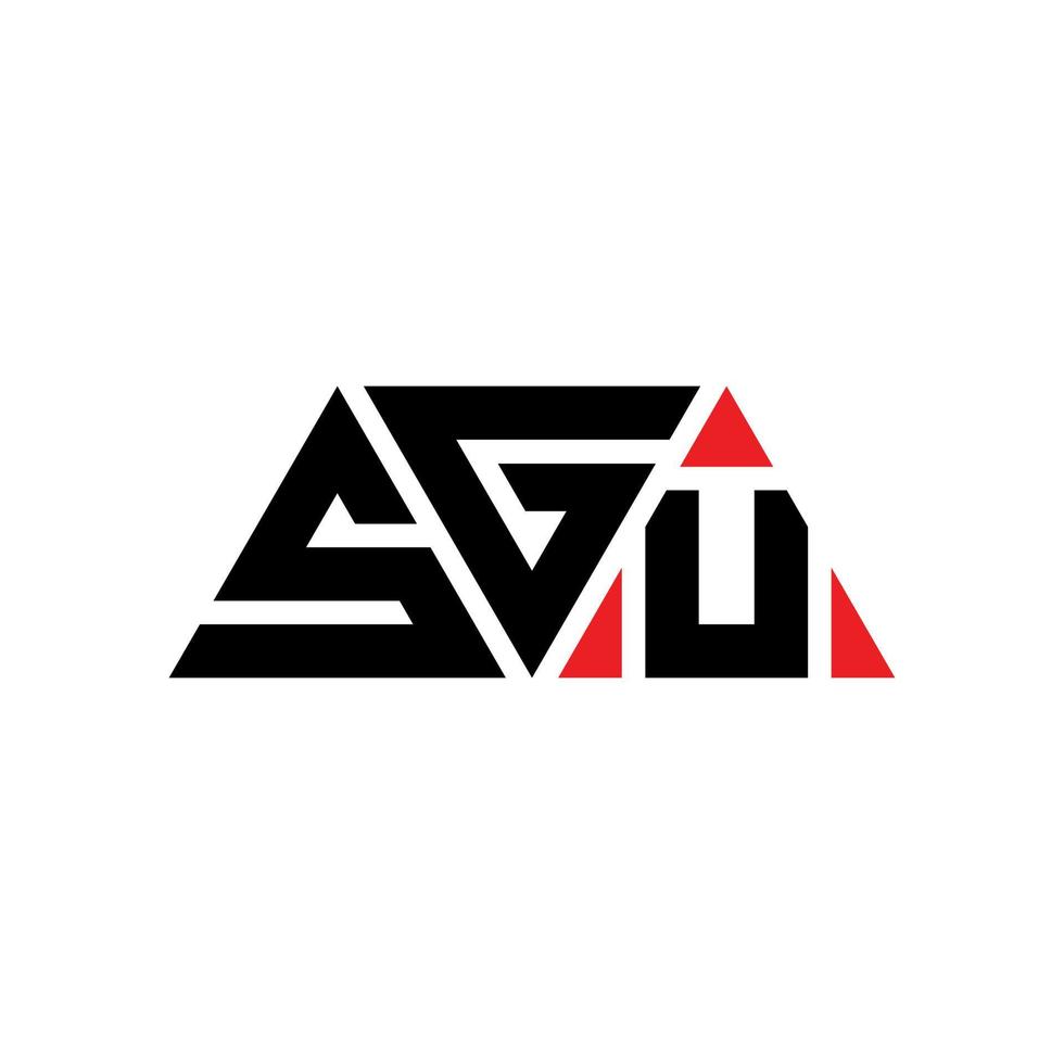 diseño de logotipo de letra triangular sgu con forma de triángulo. monograma de diseño de ...