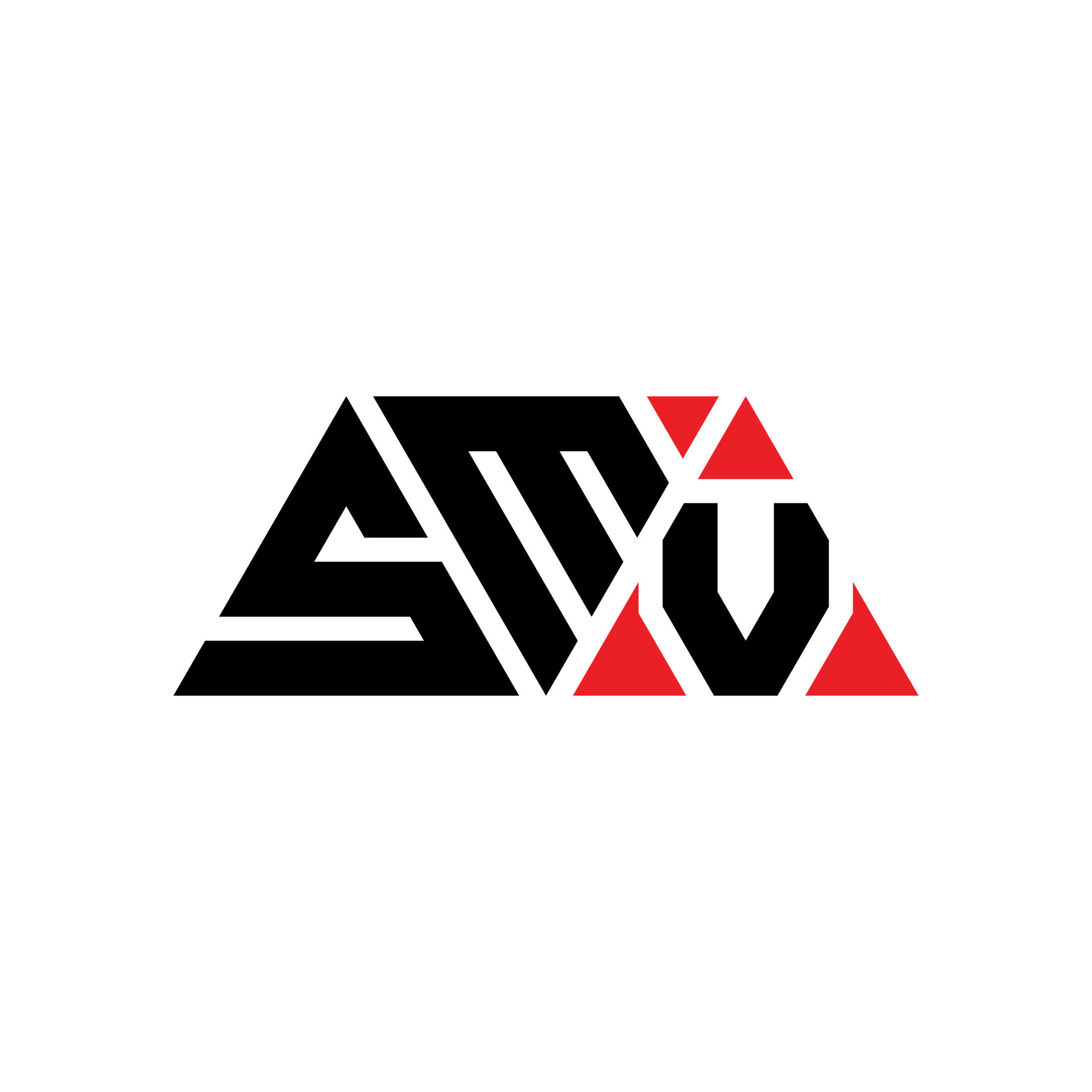 diseño de logotipo de letra triangular smv con forma de triángulo. monograma de diseño de ...