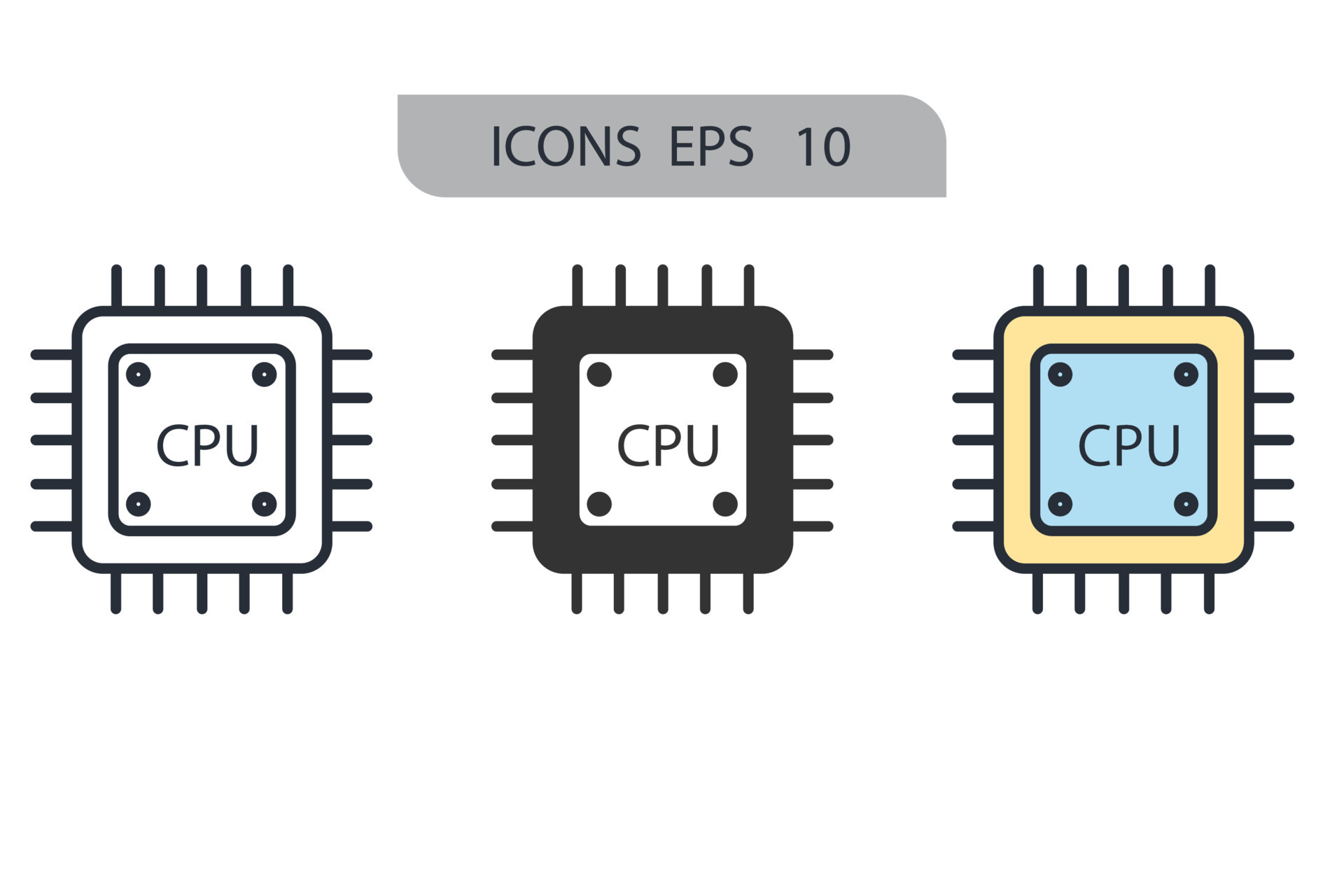 Cpu Icons Symbol Vector Elements For Infographic Web 9922306 Vector Art