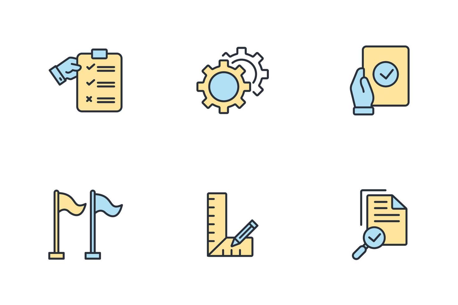 monitoring process icons set . monitoring process pack symbol vector ...