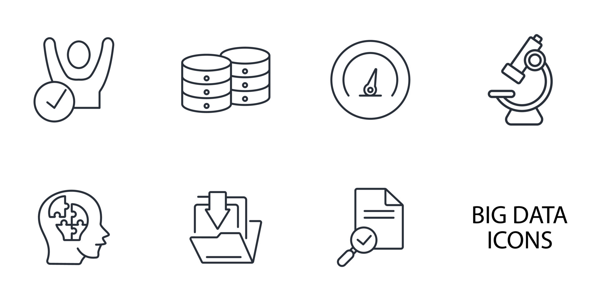 Big data icons set . Big data pack symbol vector elements for ...