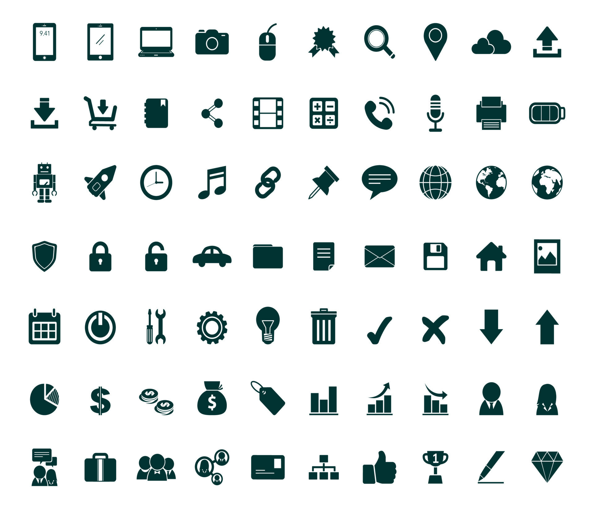 a set of simple and minimalist icon bundles suitable for the needs of a ...