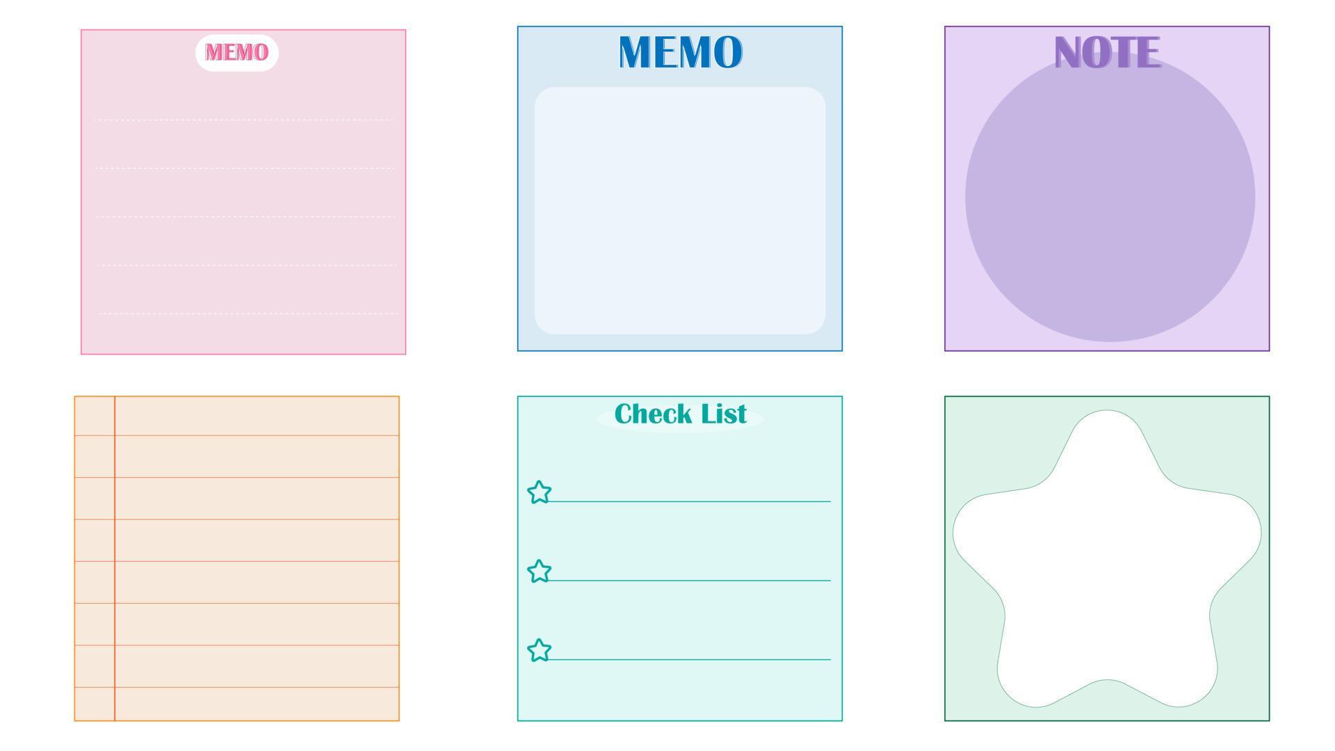 Set Of The Cute Colorful Notepad Memo Planner Reminder Journal