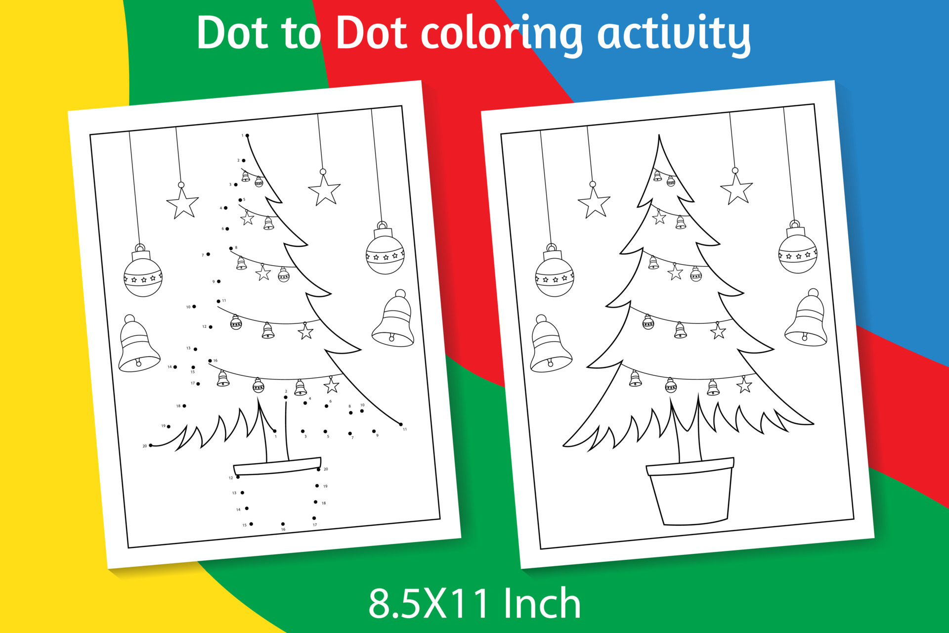 Christmas dot to dot game and color for children, 1 to 20 Connect dot ...