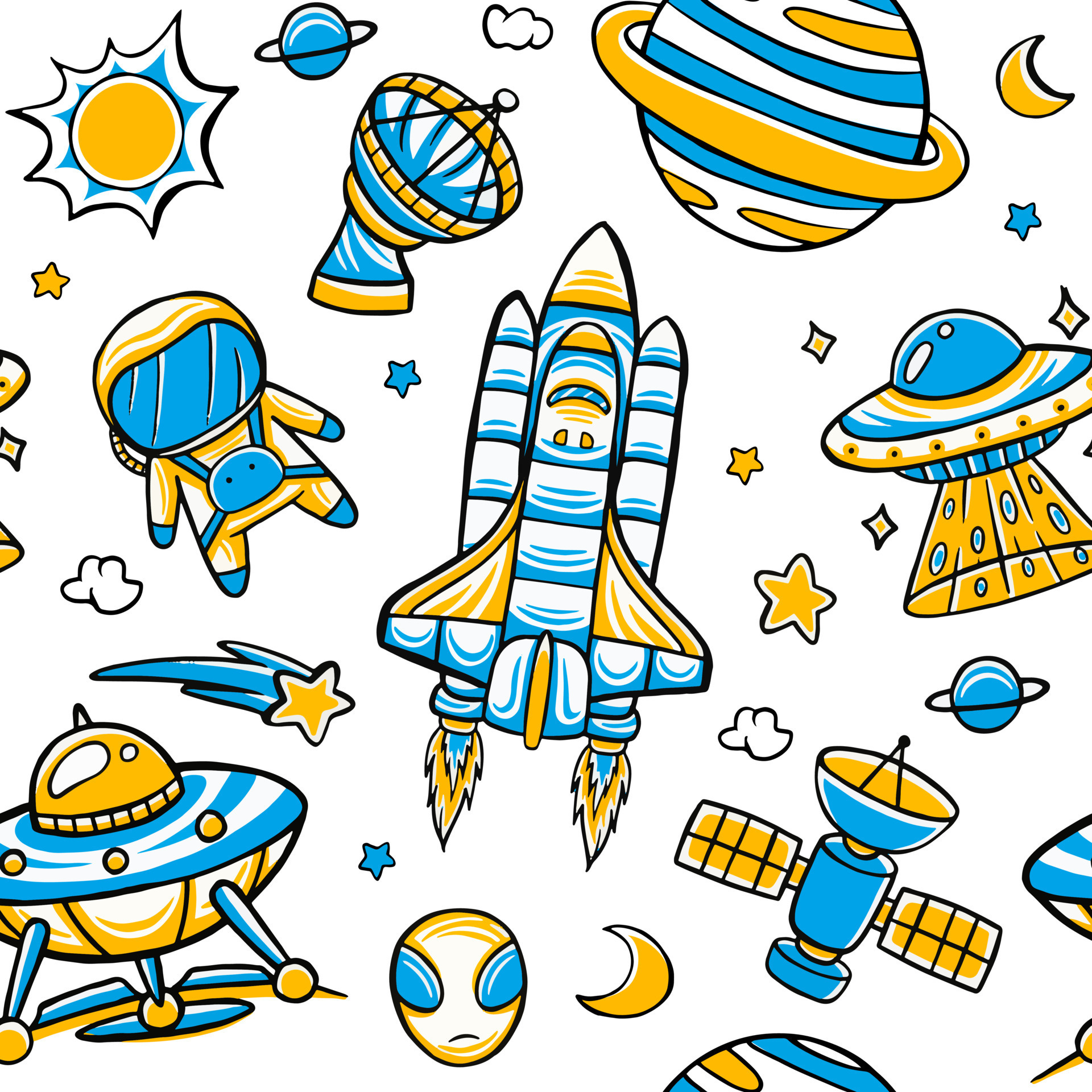 Space Seamless Pattern 9926069 Vector Art at Vecteezy