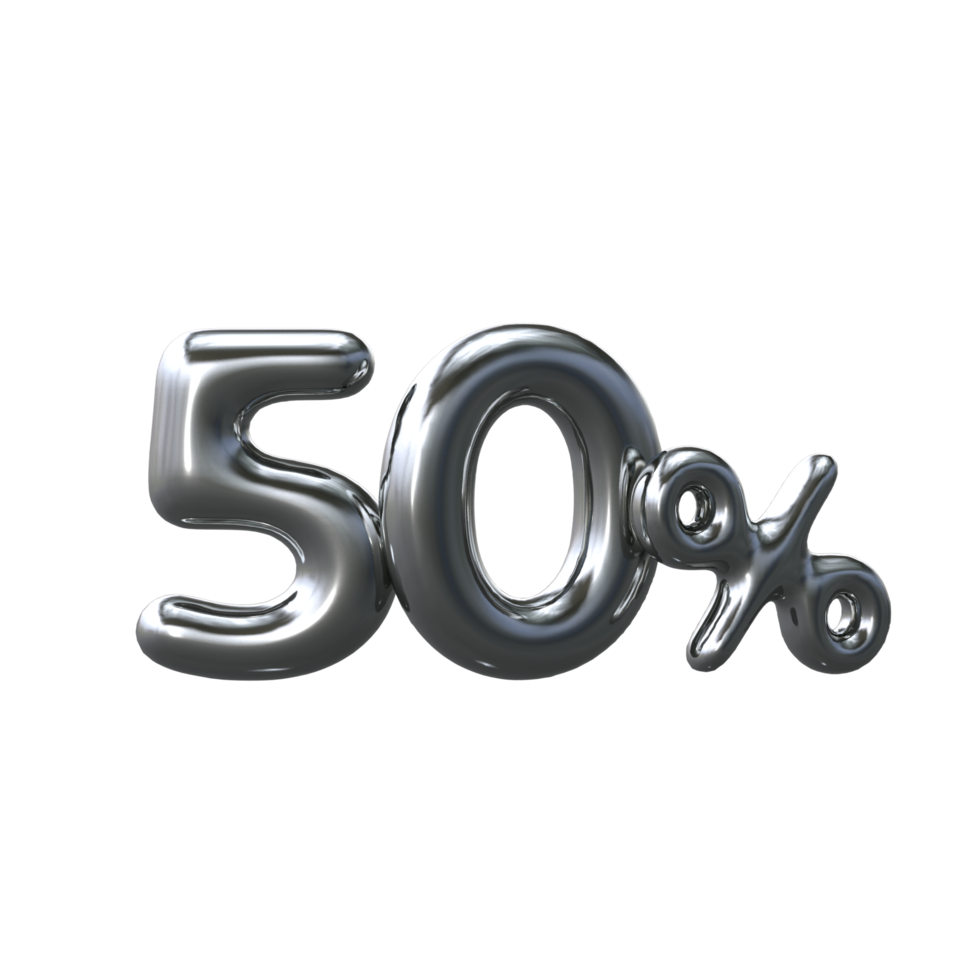 número de plata 3d 50 por ciento 9926558 PNG número de plata 3d 50 por ciento 9926558 PNG