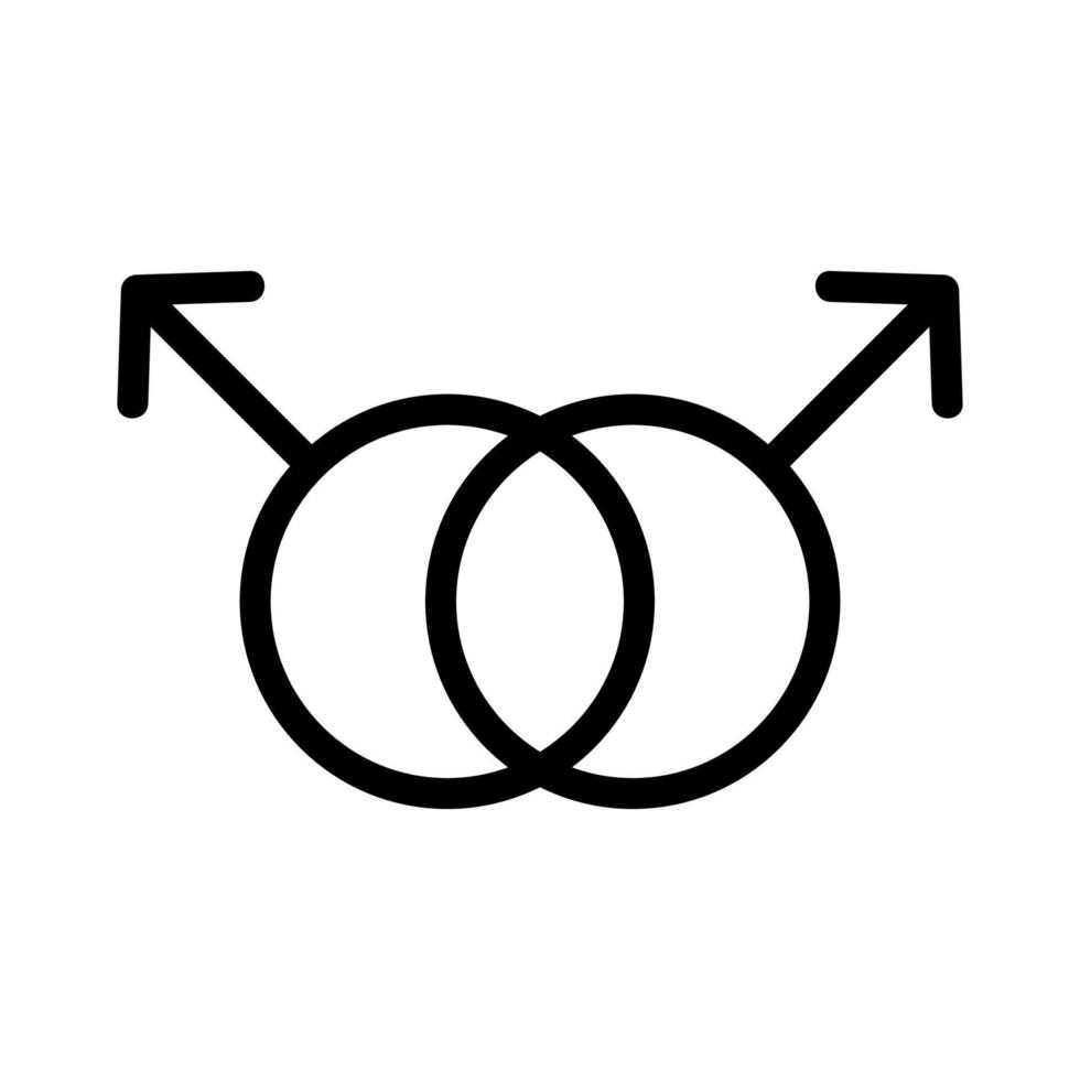 Same Sex Marriage Icon Vector Isolated Contour Symbol Illustration