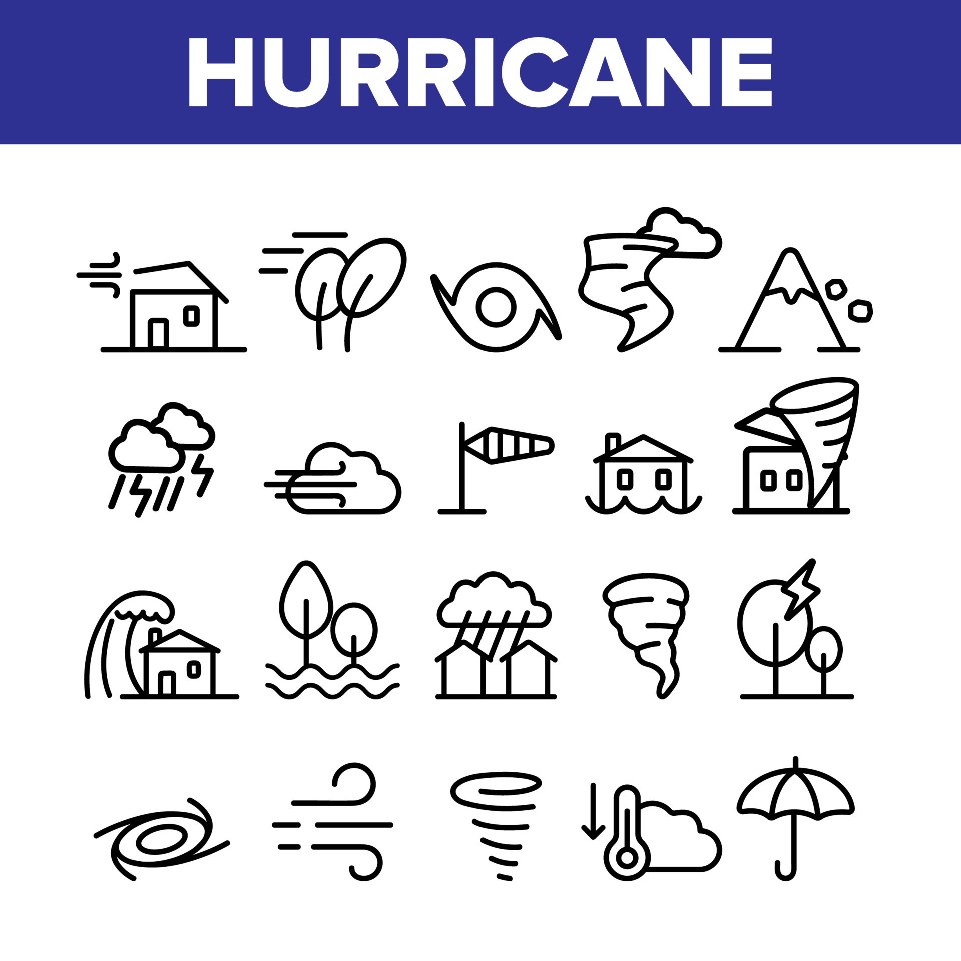 Hurricane Natural Disaster Vector Linear Icons Set 9928400 Vector Art ... Hurricane Natural Disaster Vector Linear Icons Set 9928400 Vector Art ...