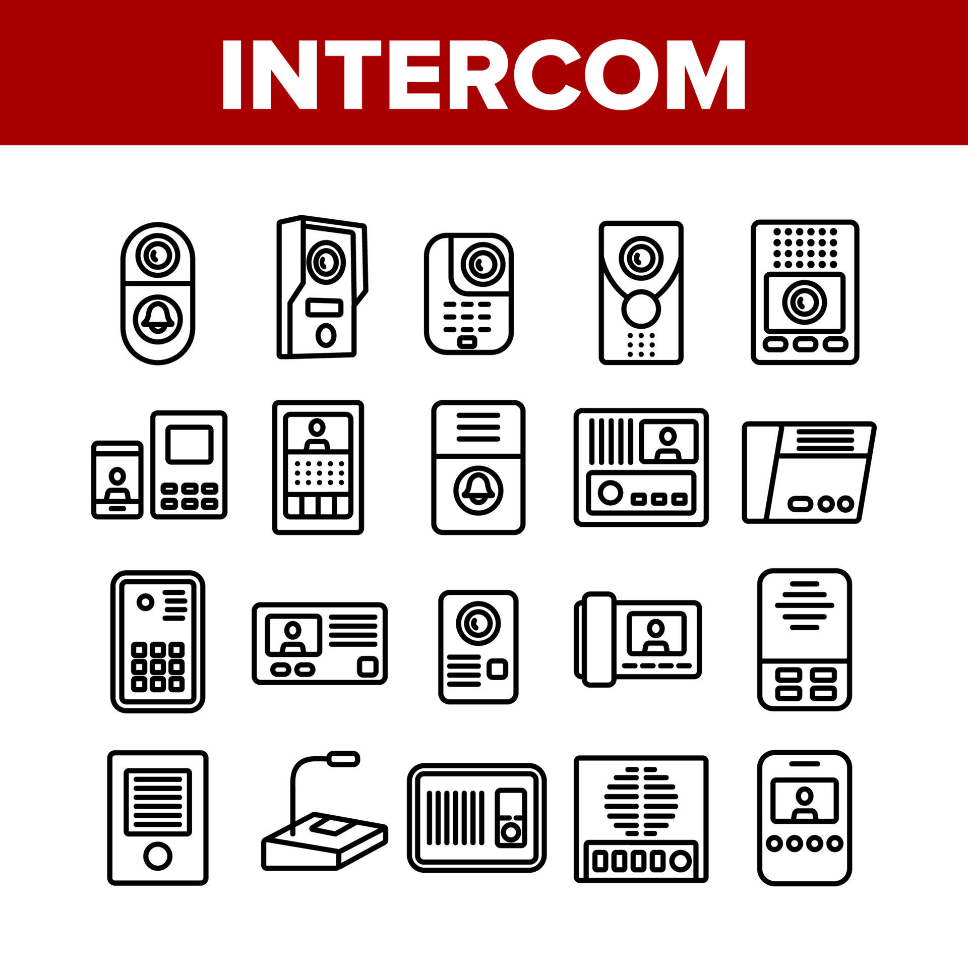 Intercom Communication Collection Icons Set Vector 9928479 Vector Art at Vecteezy