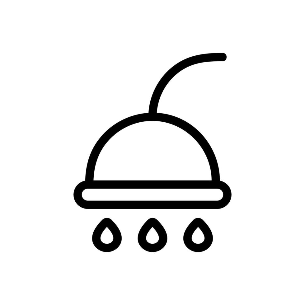 Shower in the bathroom icon vector. Isolated contour symbol ...