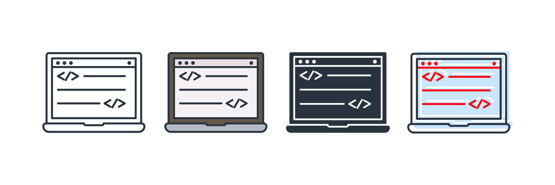 Web Development And Website Configuration Icon Logo Vector Illustration Coding Symbol Template