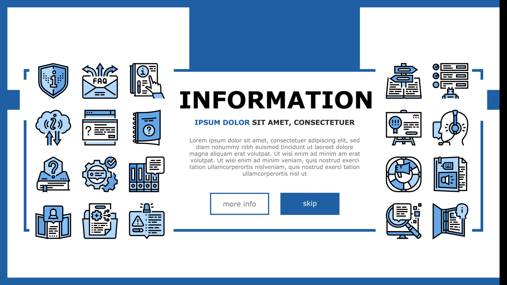 Information And Client Supporting Landing Header Vector 9930659 Vector Art at Vecteezy