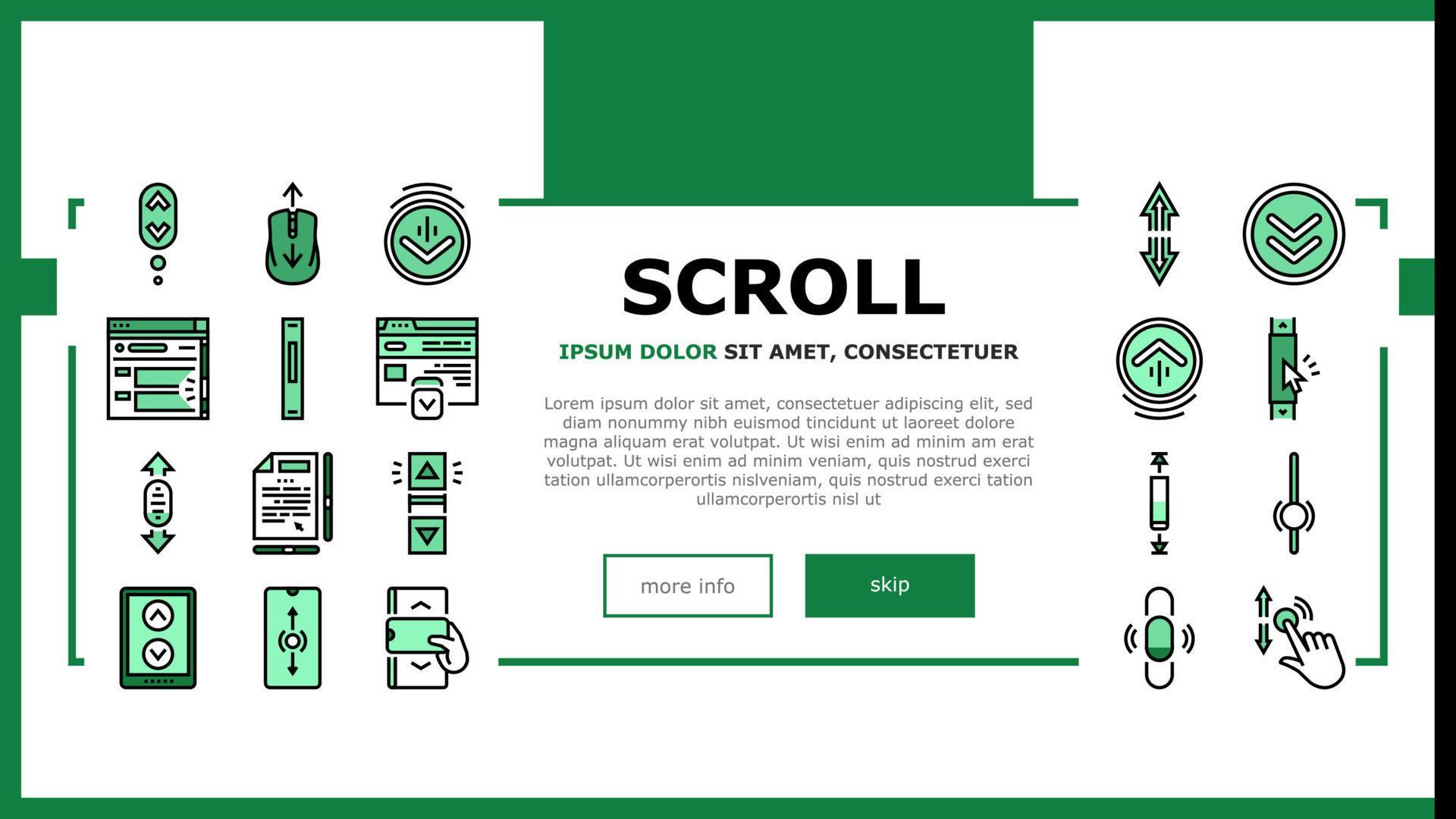 Scroll Computer Mouse Cursor Landing Header Vector 9930663 Vector Art ...
