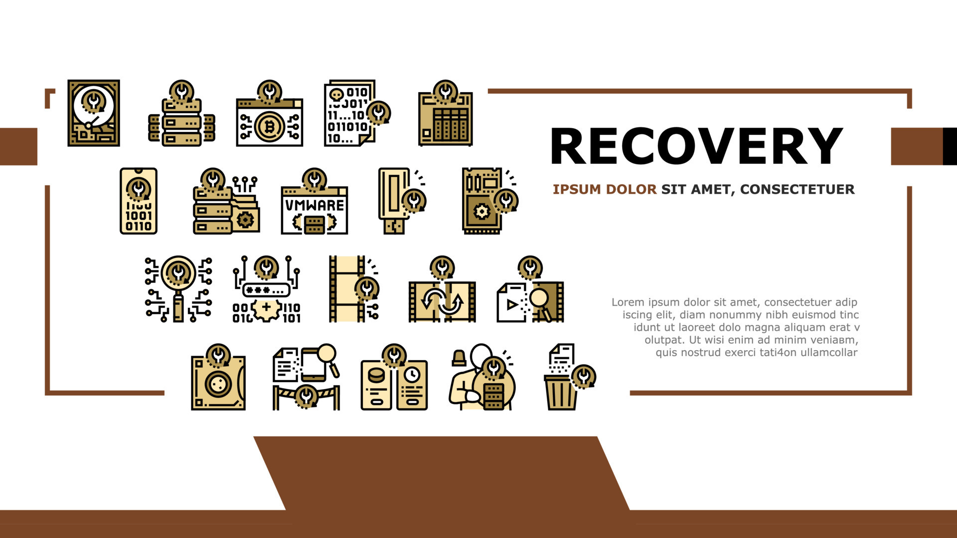 Data Recovery Computer Processing Landing Header Vector 9930861 Vector