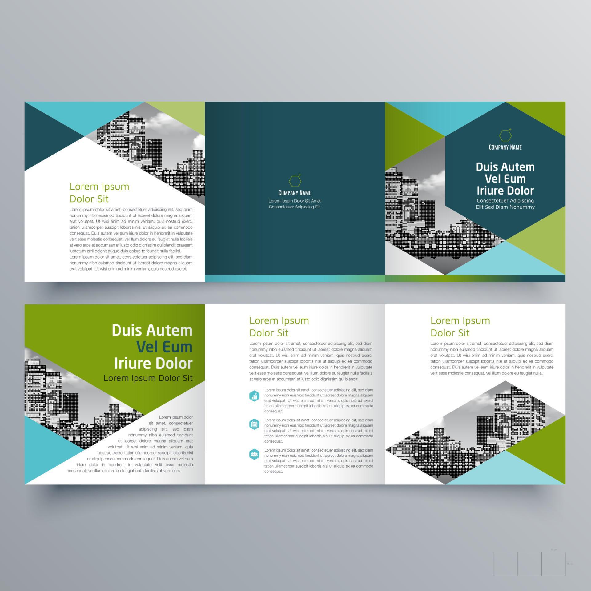 Tri-fold brochure template Minimalistic geometric design for corporate ...