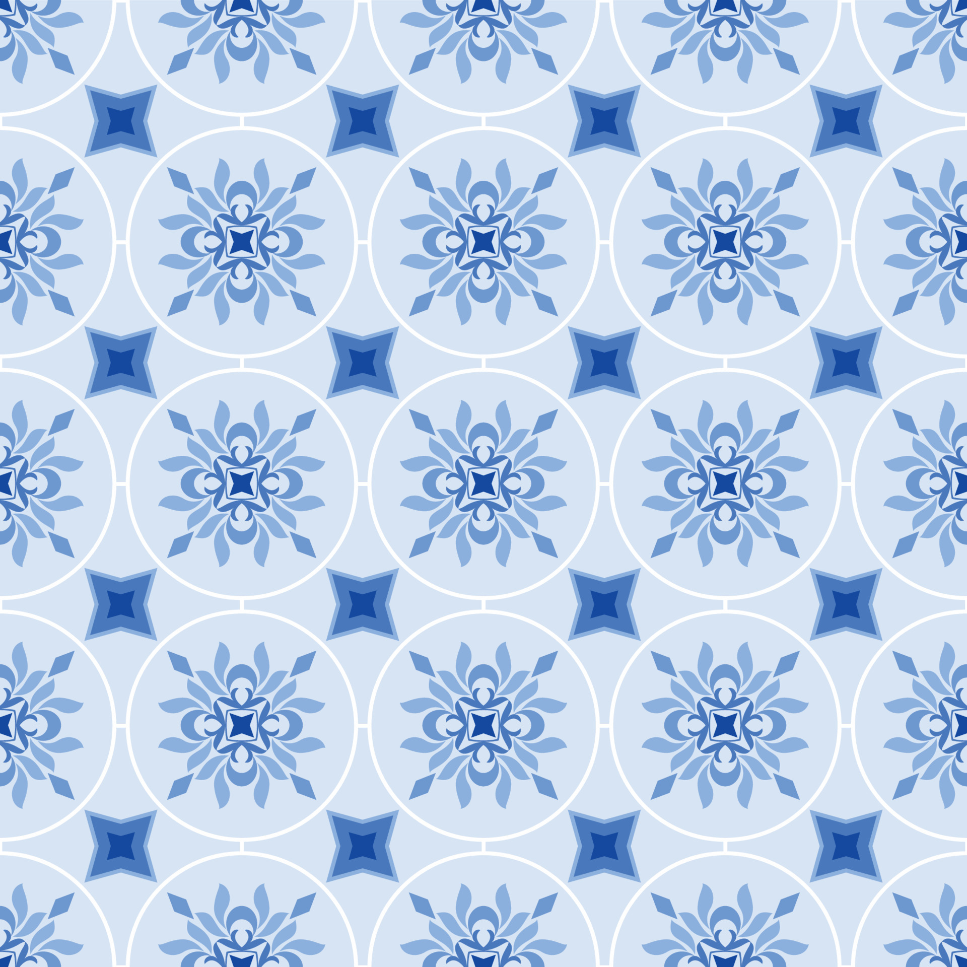 Abstract geometric in blue monochrome seamless pattern. 9939921 Vector ...