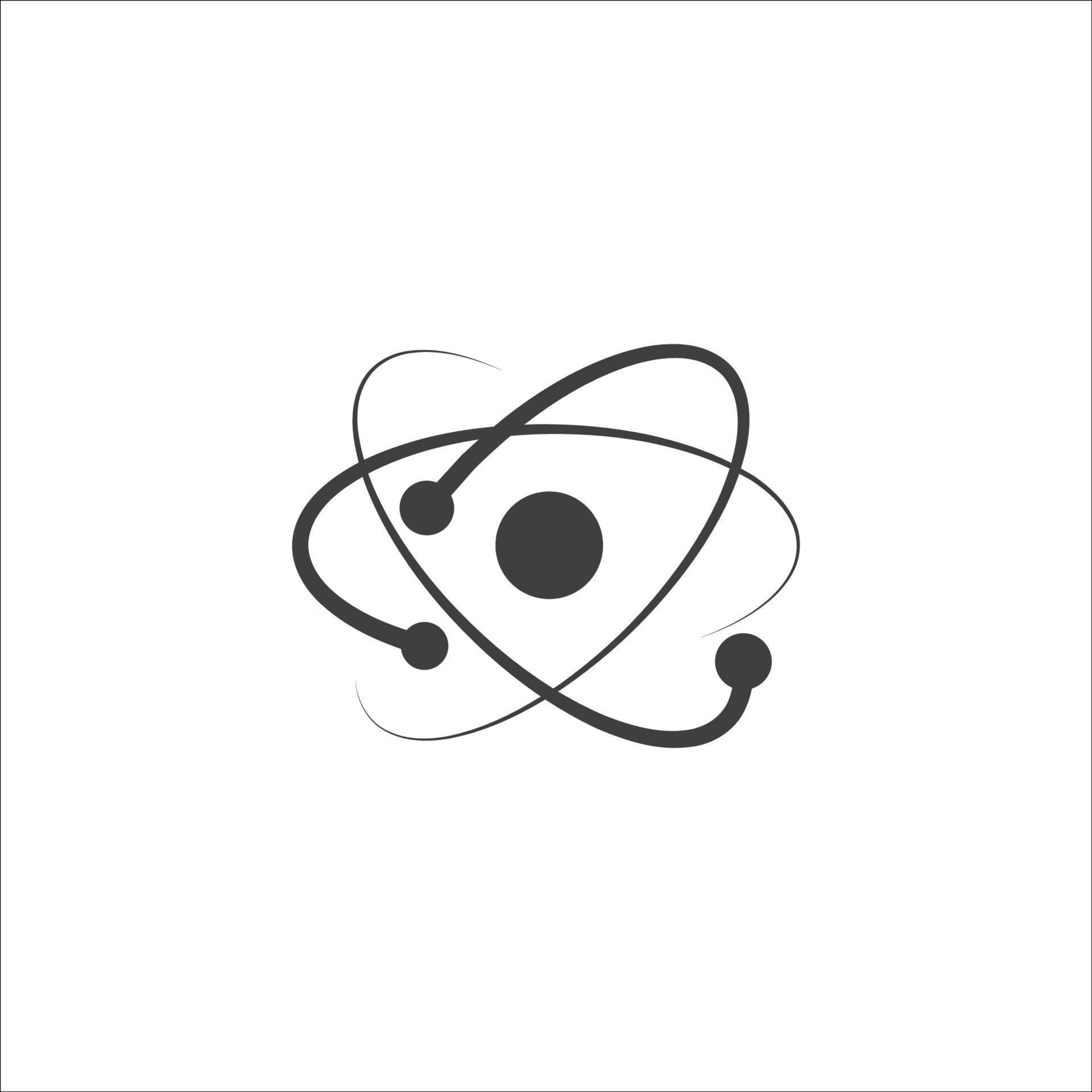 Vector sign of The Atom symbol is isolated on a white background. Atom ...