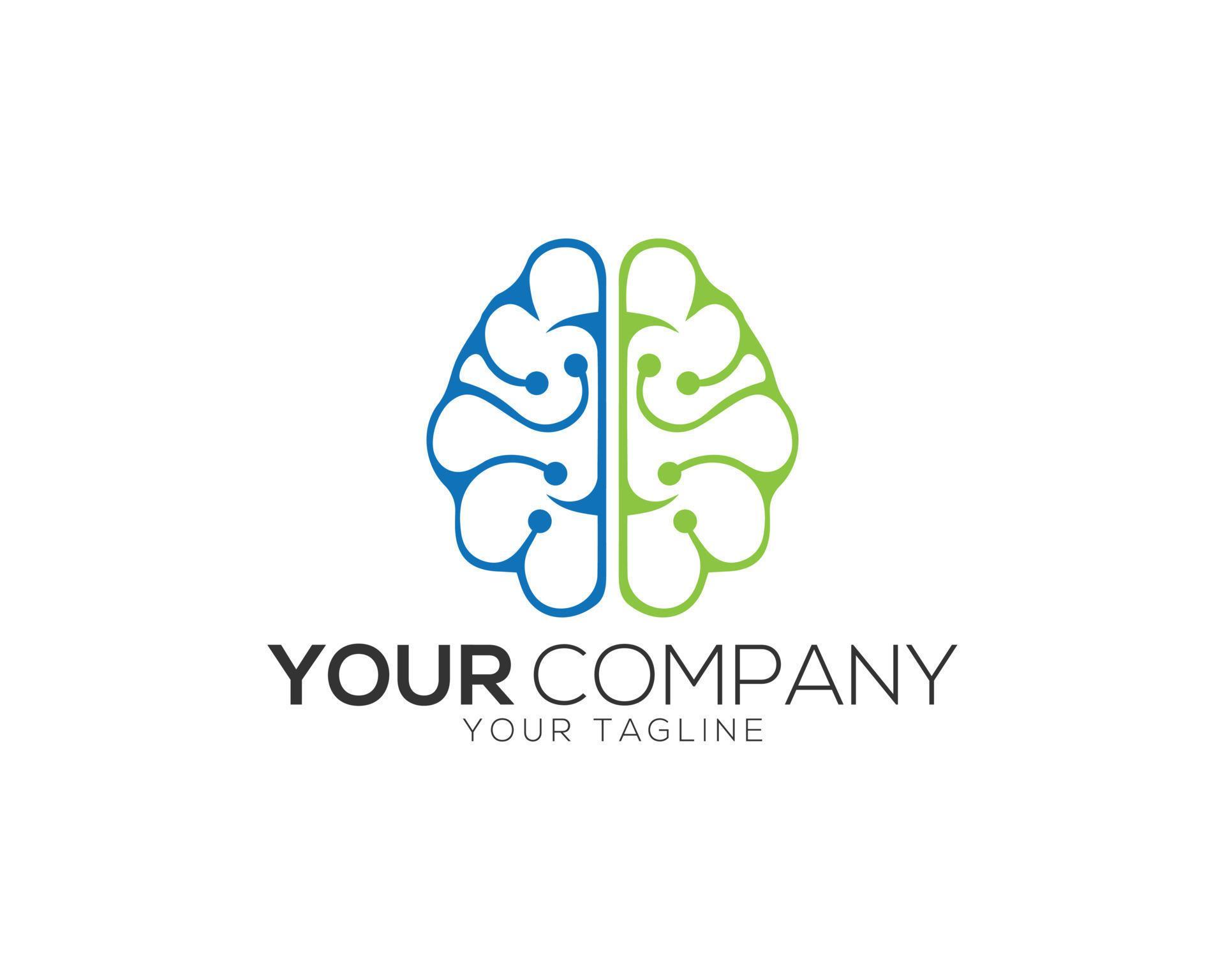 Technology Human Brain Logo Designs Simple Modern Vector Template ...