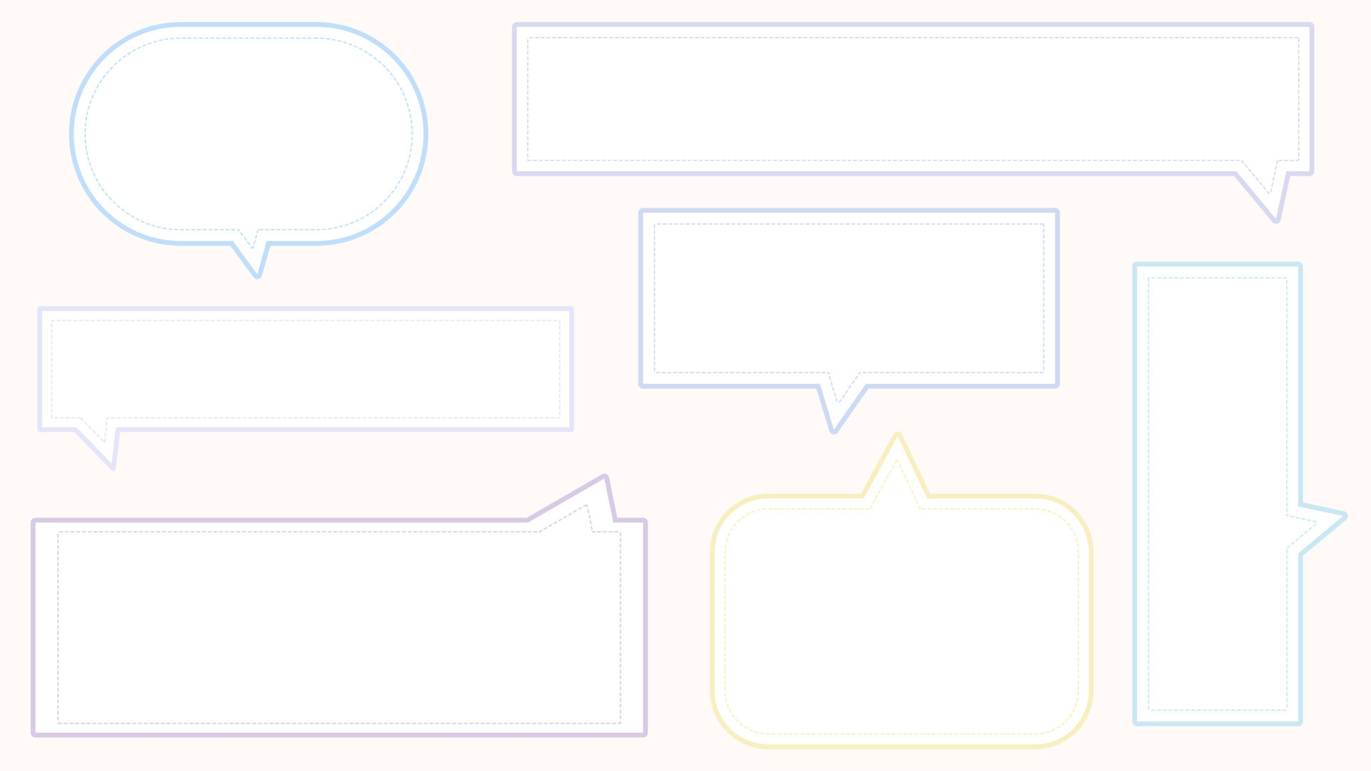 Collection Set Of Cute Colorful Speech Bubble Conversation Box Frame