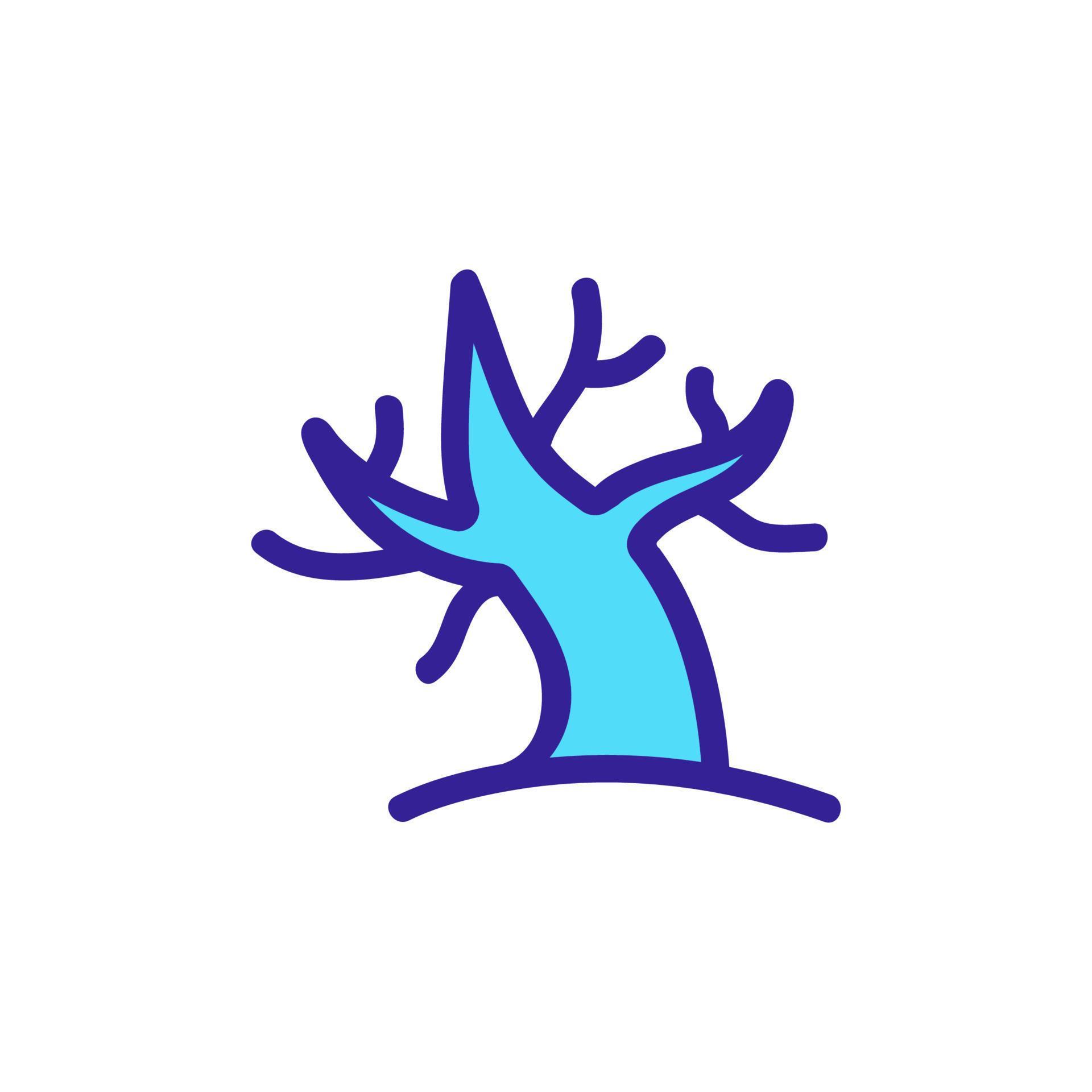 Tree without leaf icon vector. Isolated contour symbol illustration ...