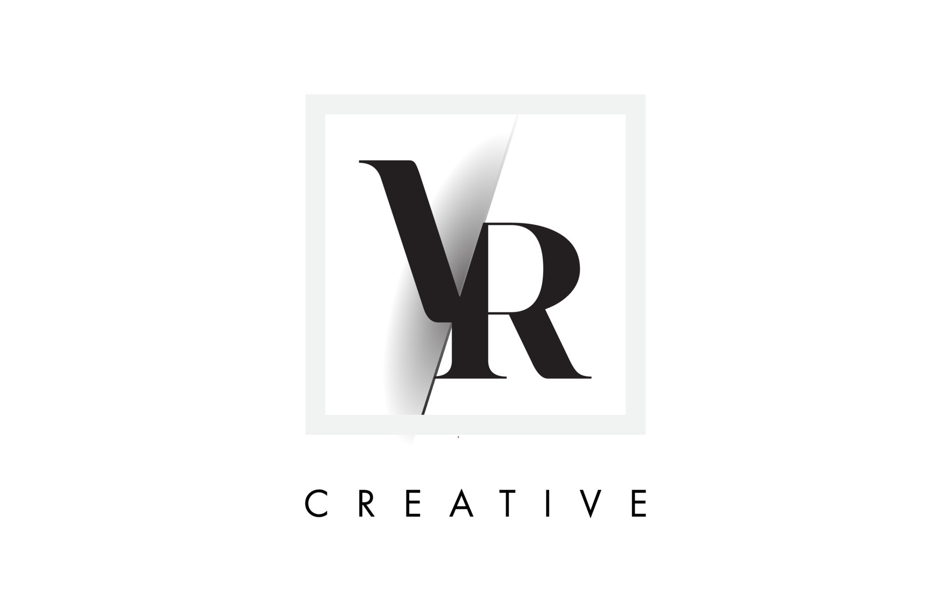 VR Serif Letter Logo Design with Creative Intersected Cut. 9952024 Vector Art at Vecteezy
