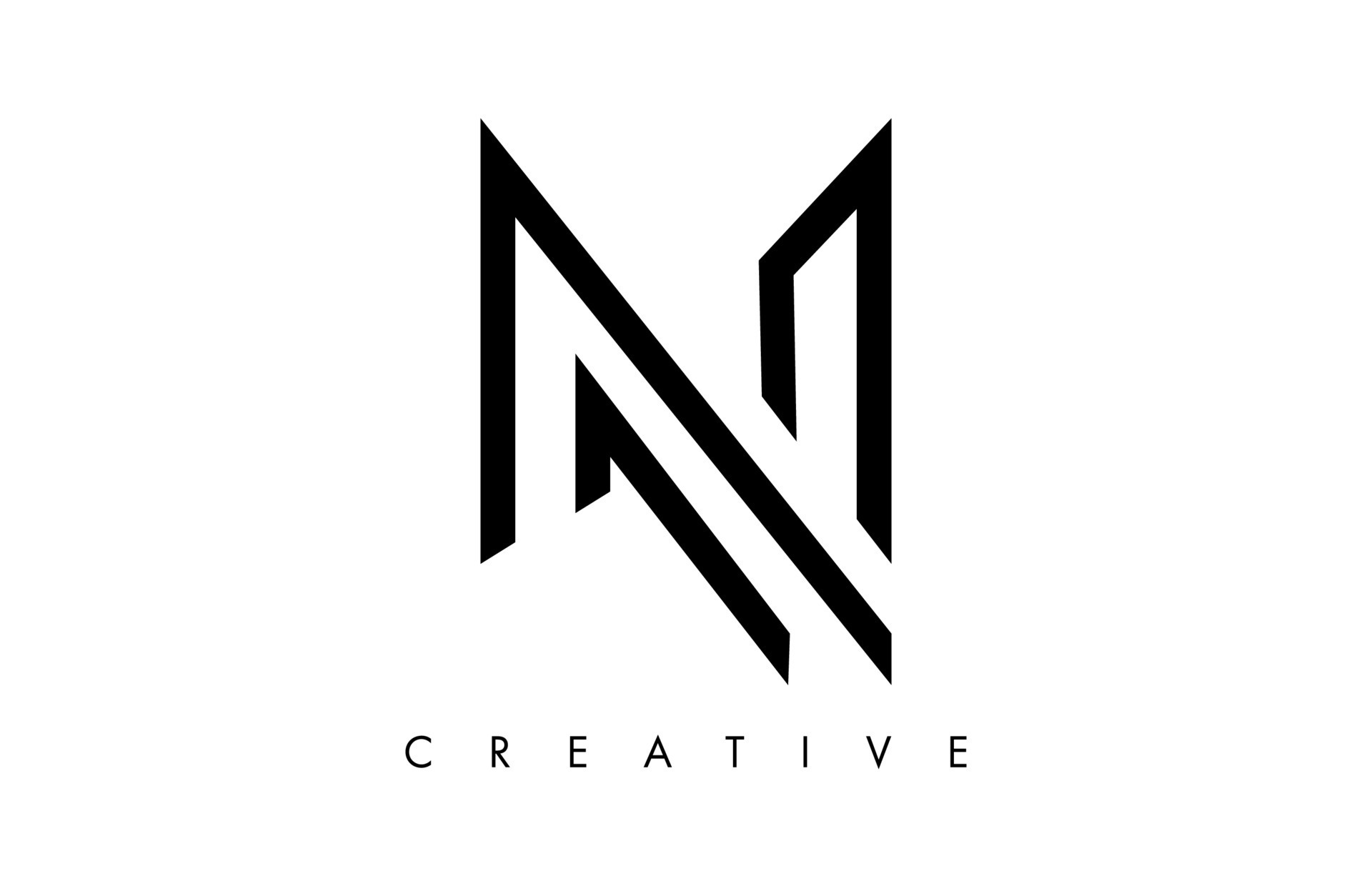 monograma del logotipo de la letra n con líneas en blanco y negro y vector de diseño minimalista ...