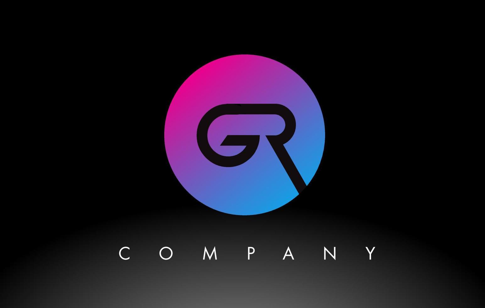 icono de diseño de logotipo de letra gr con colores azul neón púrpura y diseño circular 9952297 ...