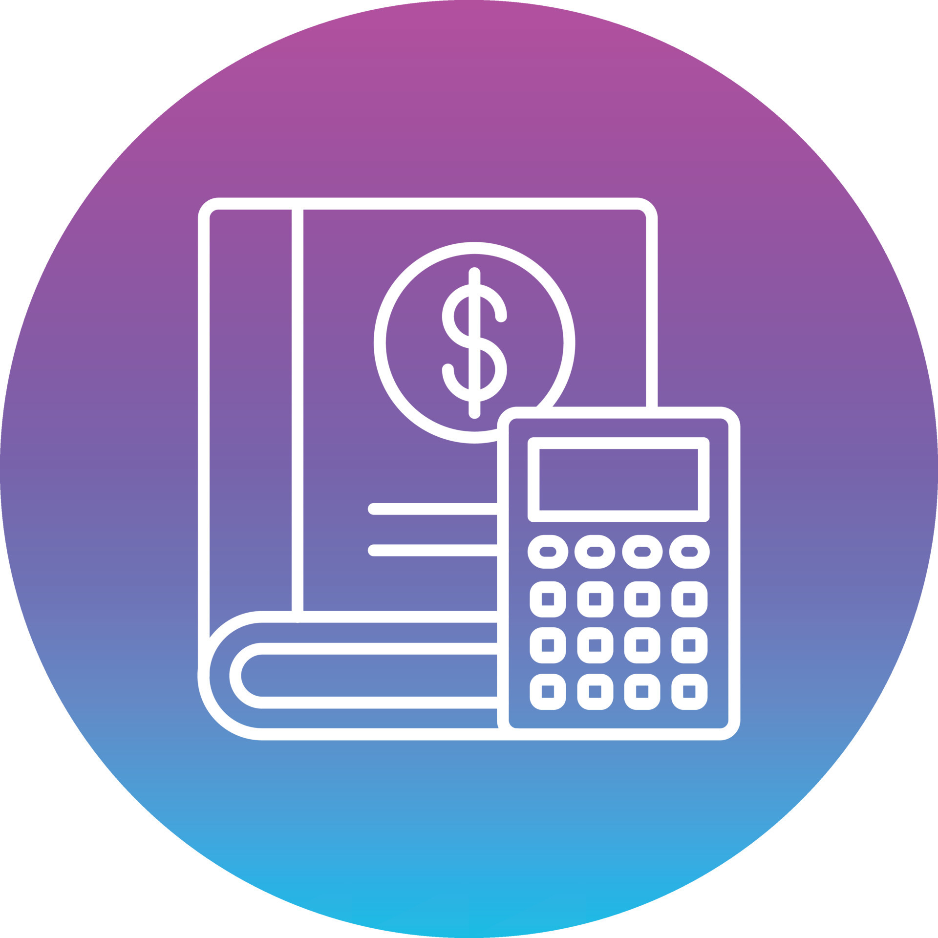 Ledger Gradient Circle Line Inverted Icon 9952921 Vector Art At Vecteezy