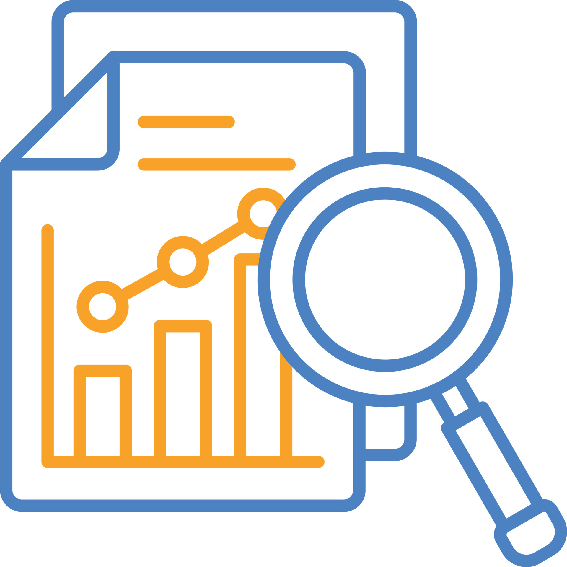 Data Analysis Blue And Orange Line Icon 9953193 Vector Art At Vecteezy