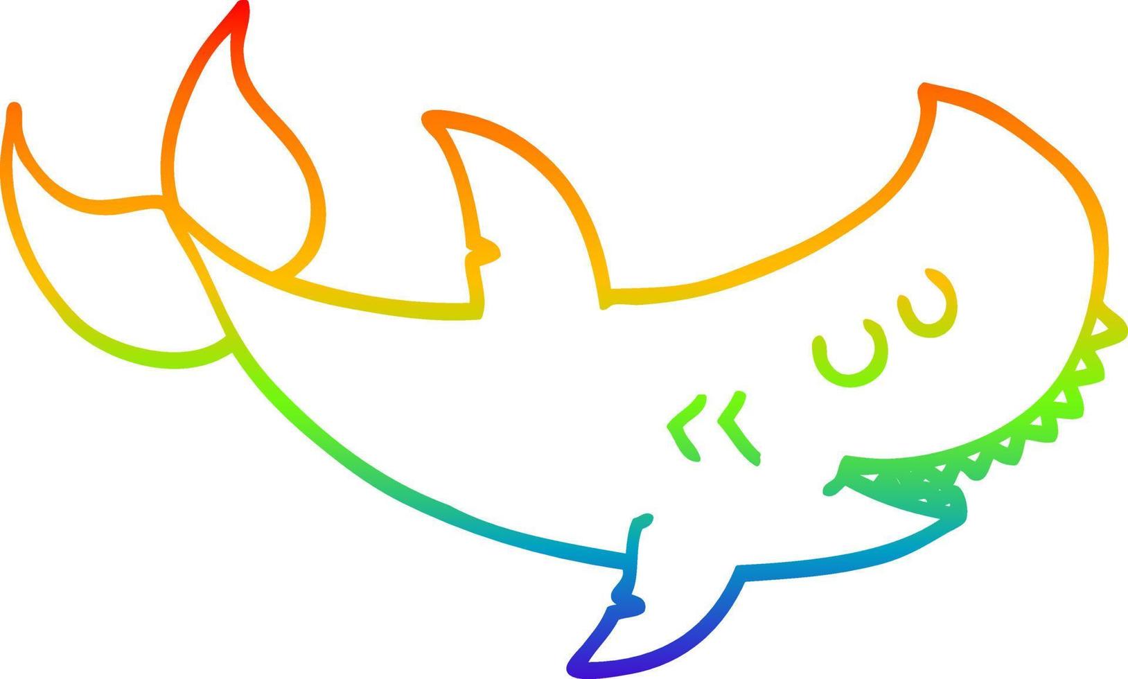 rainbow gradient line drawing cartoon shark 9956977 Vector Art at Vecteezy