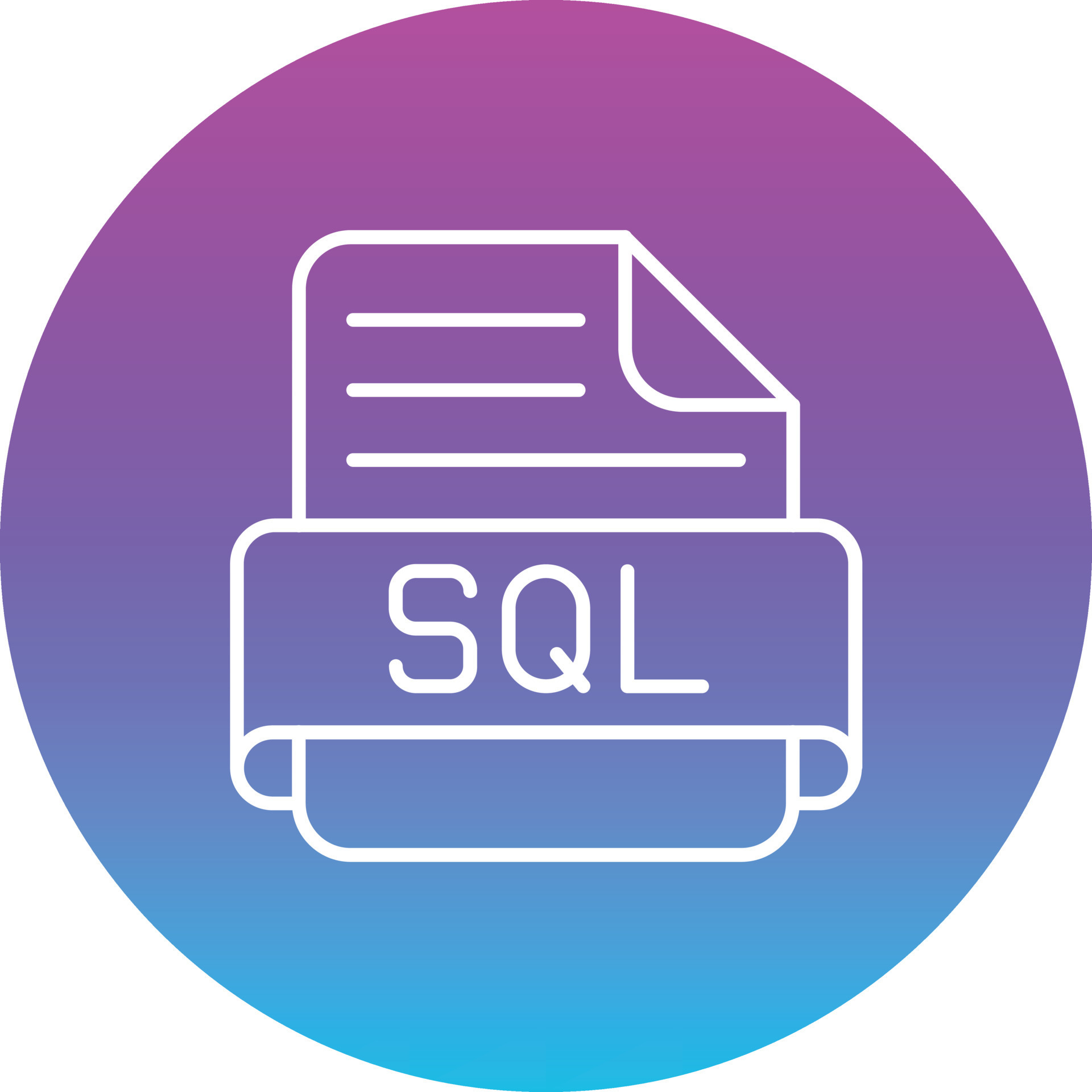 Sql Gradient Circle Line Inverted Icon 9957368 Vector Art at Vecteezy