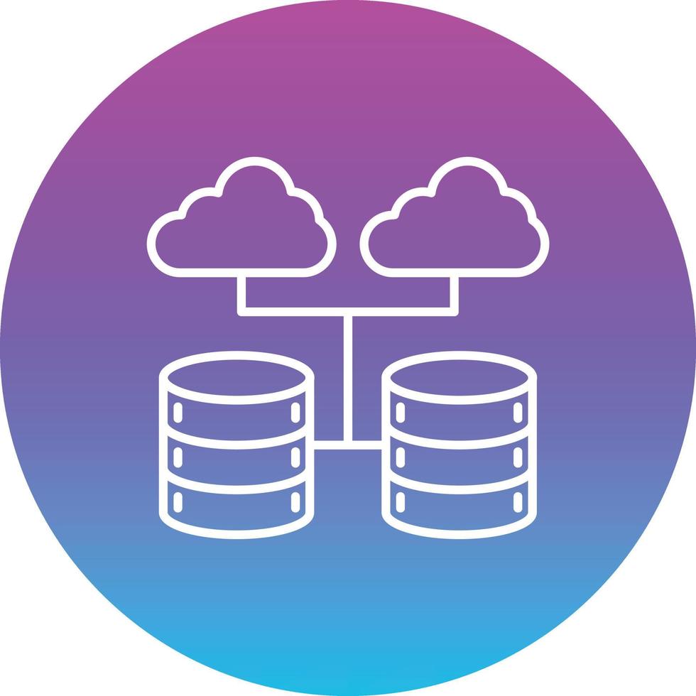 Cloud Database Gradient Circle Line Inverted Icon 9959395 Vector Art At