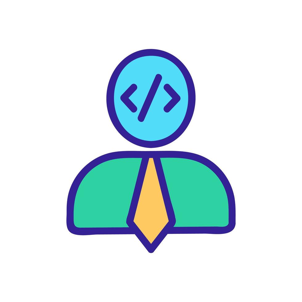 Developer programmer icon vector. Isolated contour symbol illustration ...