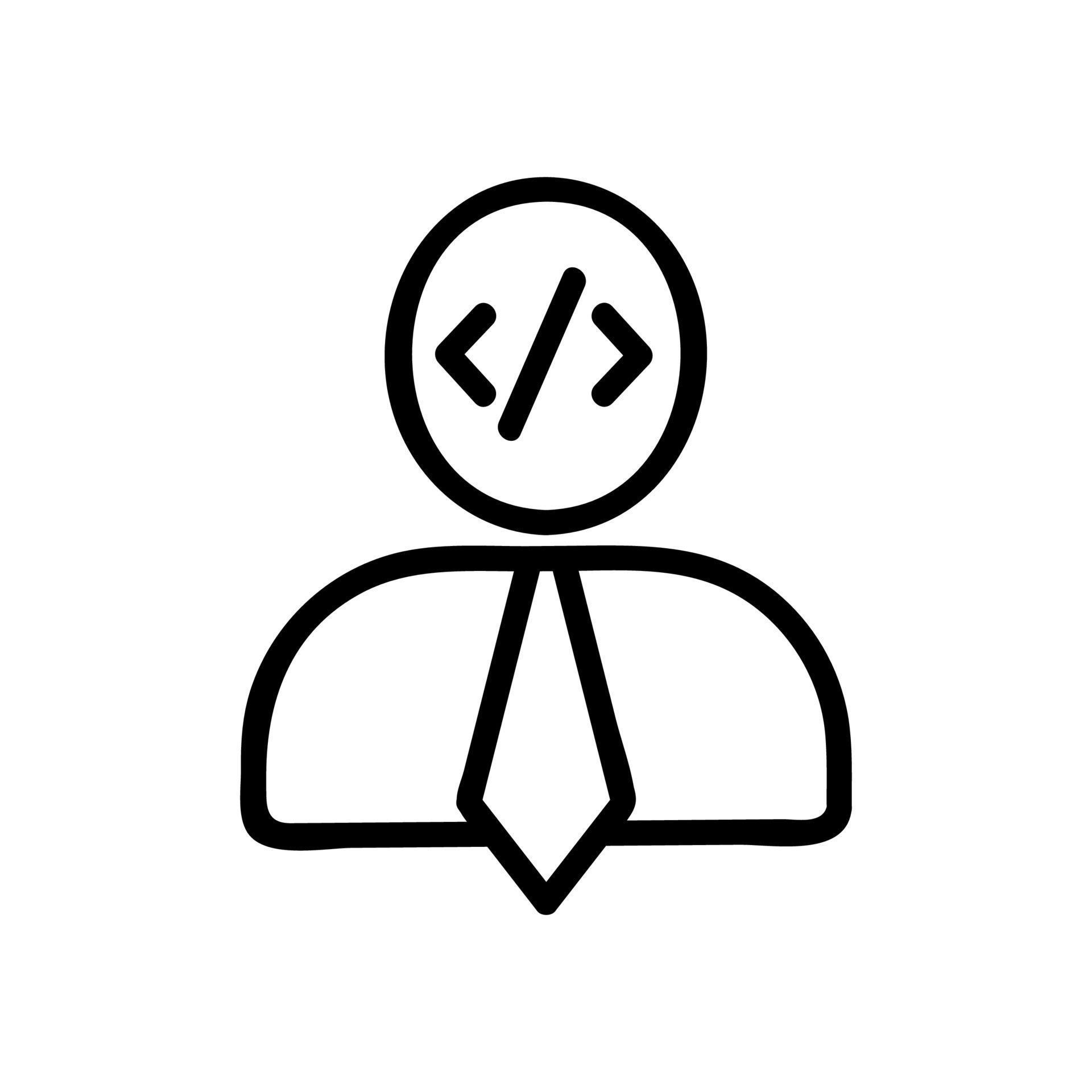 Developer programmer icon vector. Isolated contour symbol illustration ...