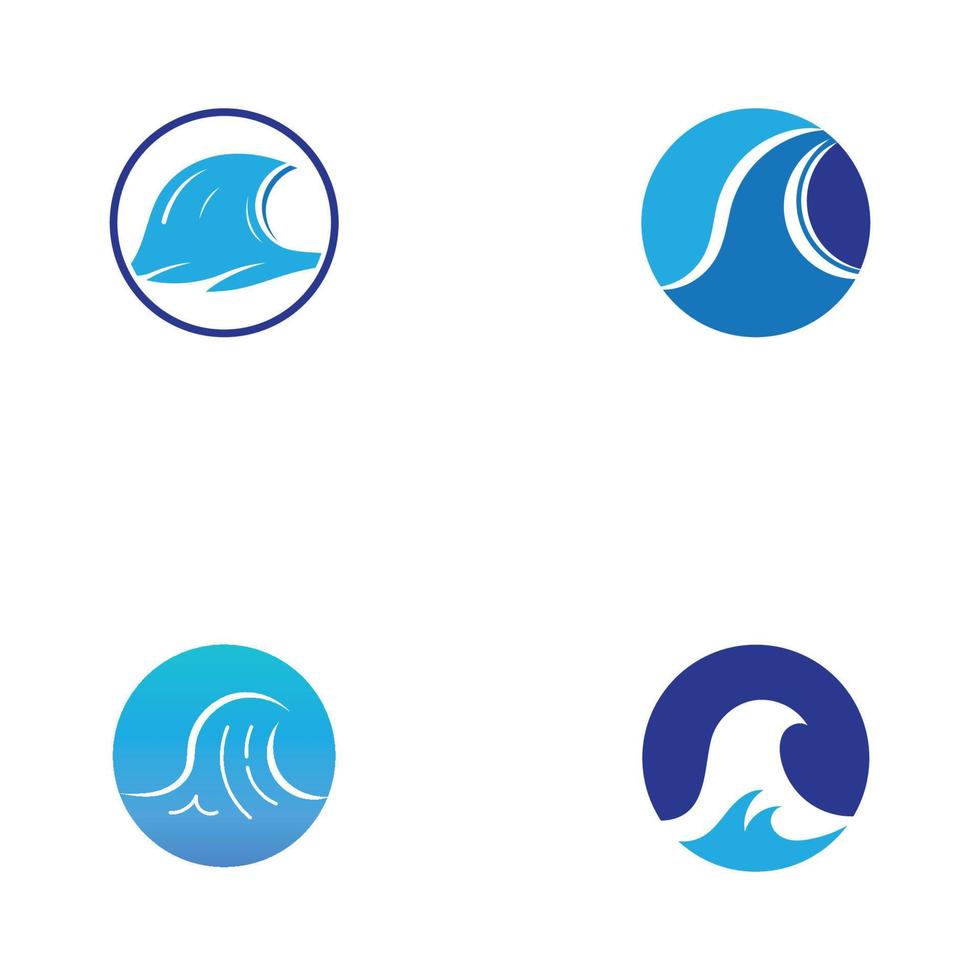 Water wave logo and Sea wave logo or beach water waves, with vector ...