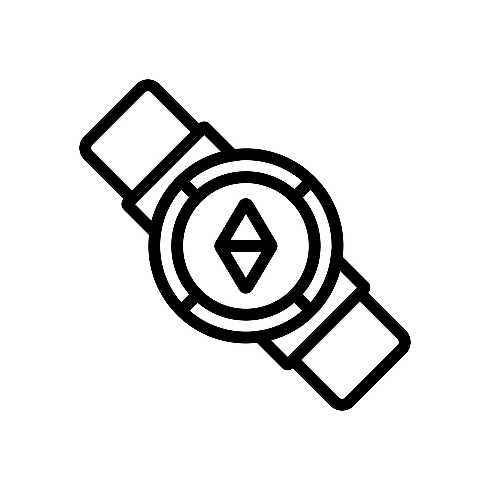 Wrist Compass Icon Vector Outline Illustration 9966656 Vector Art At Vecteezy