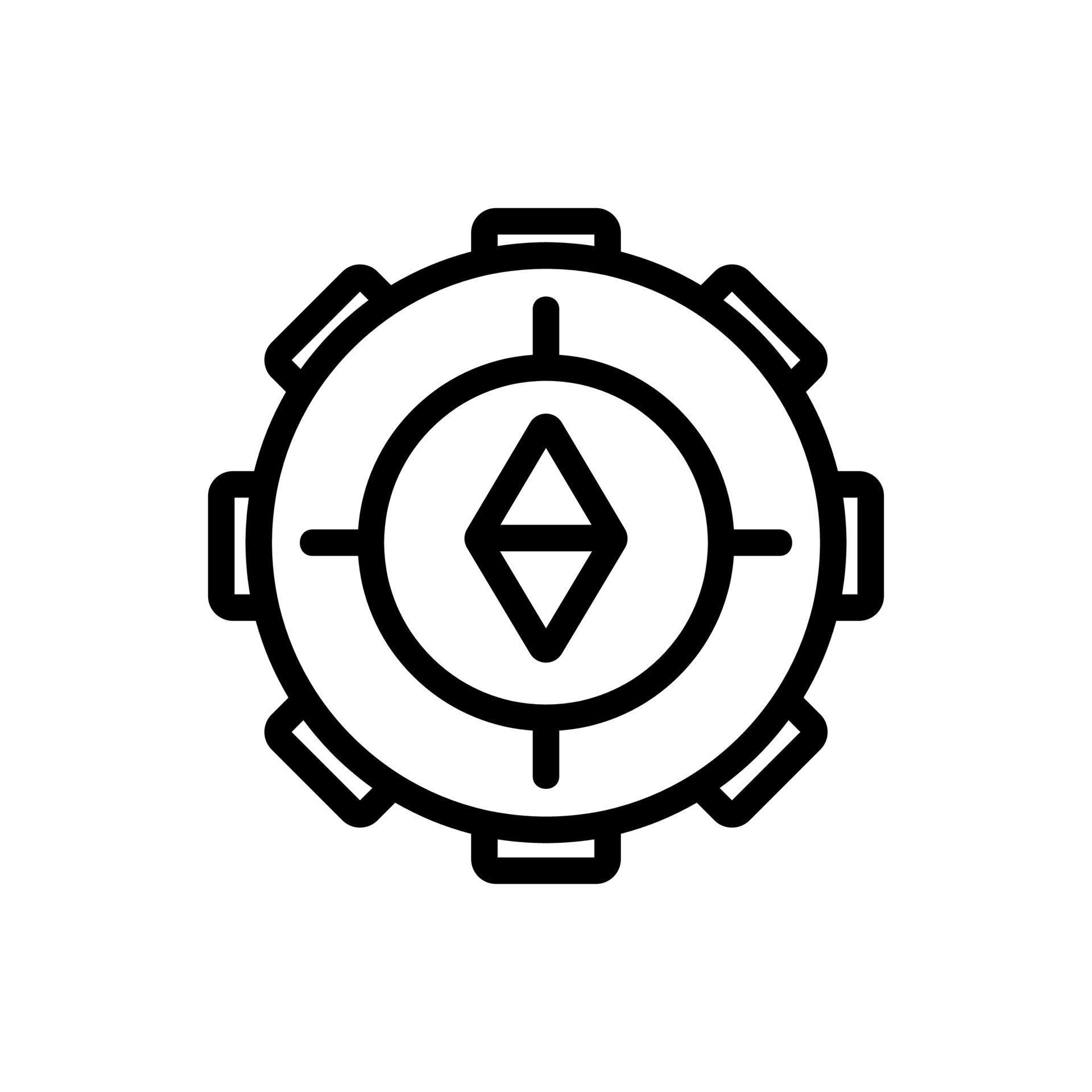 Antique Compass Icon Vector Outline Illustration 9966663 Vector Art At Vecteezy